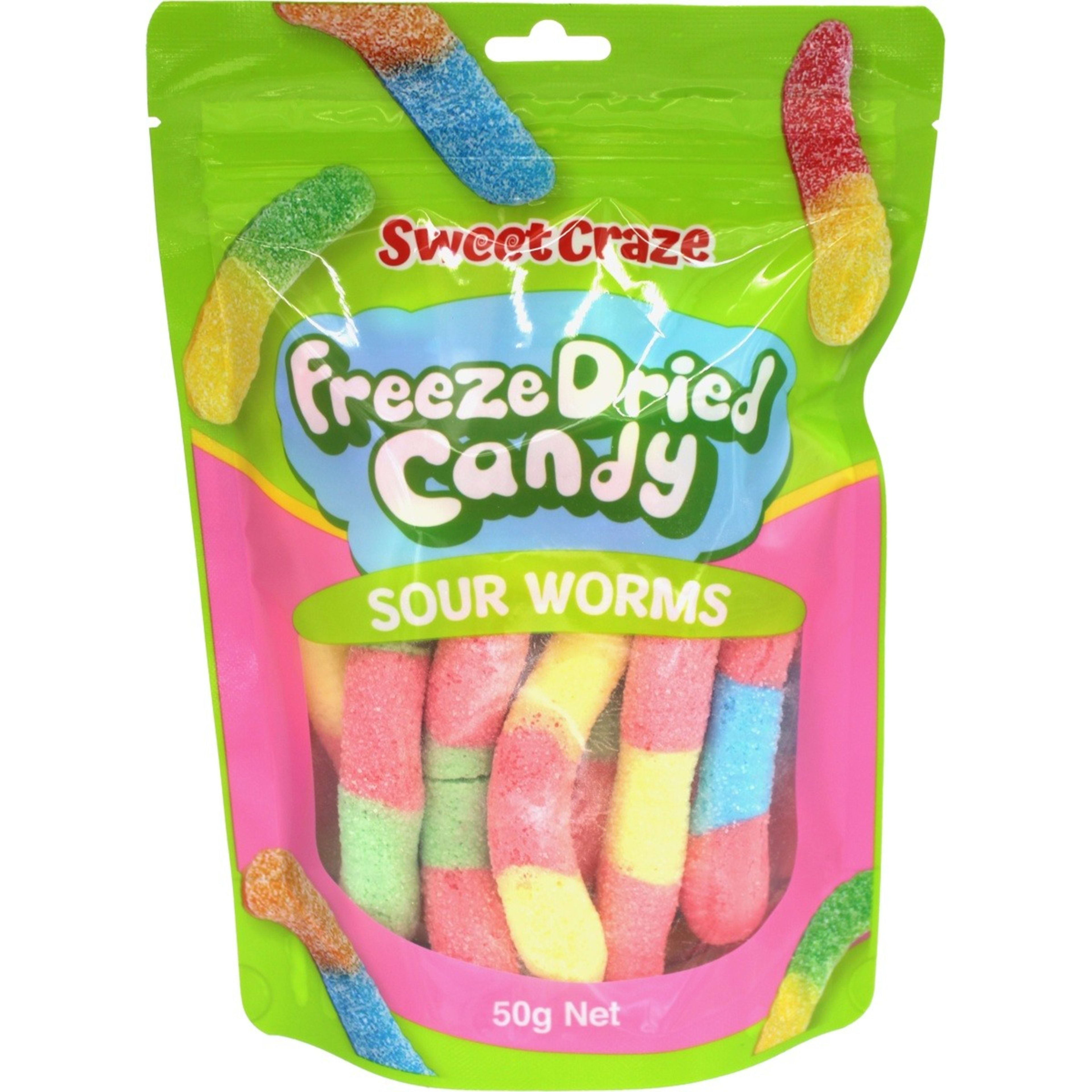 Sweet Craze Sour Worms Freeze Dried Candy 50g - Kmart