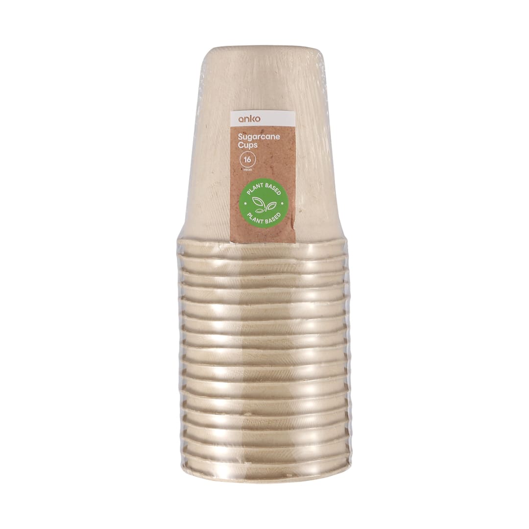 16 Pack Sugarcane Pulp Cups - Kmart