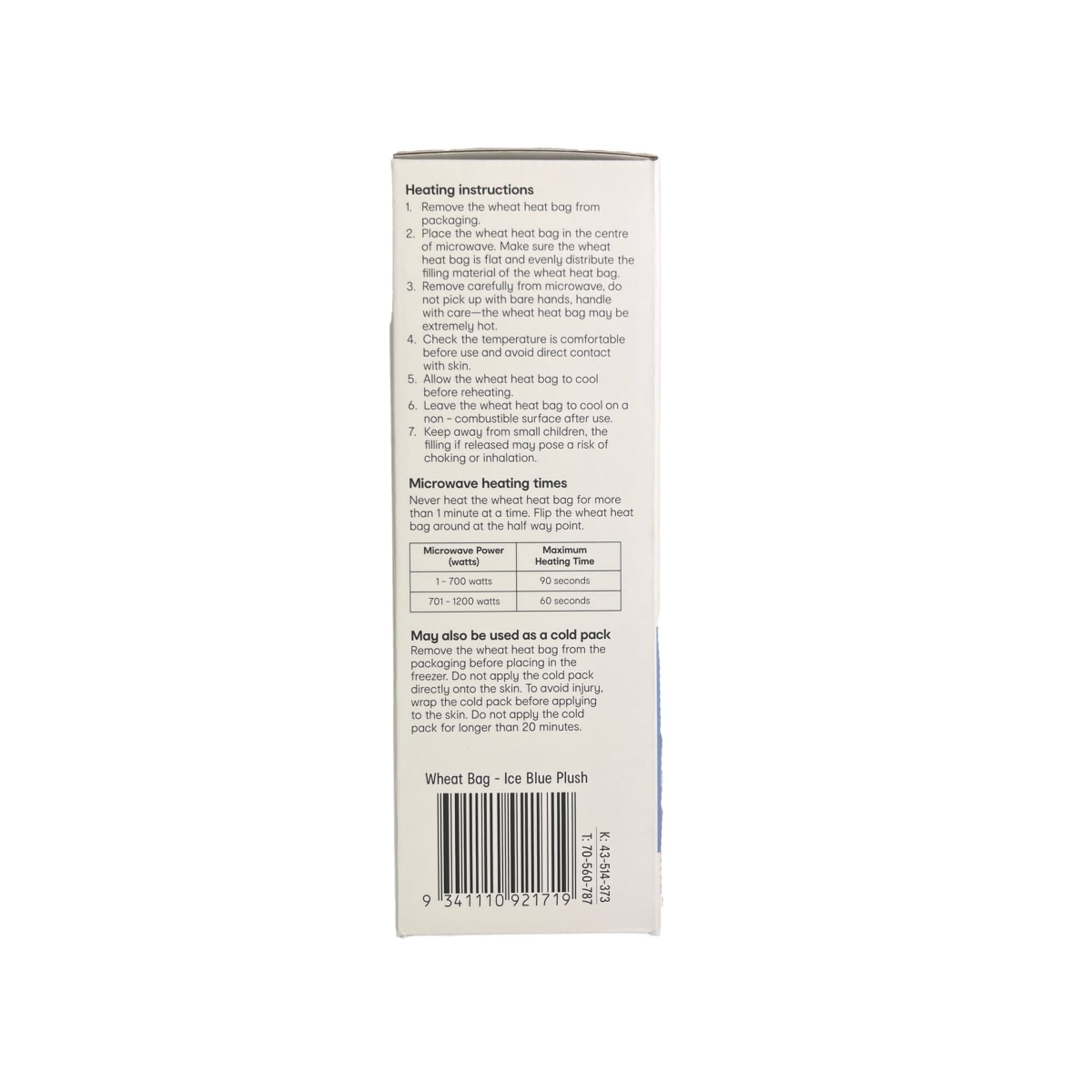 OXX Essentials Heat Pack Wheat Bag - Ice Blue - Kmart