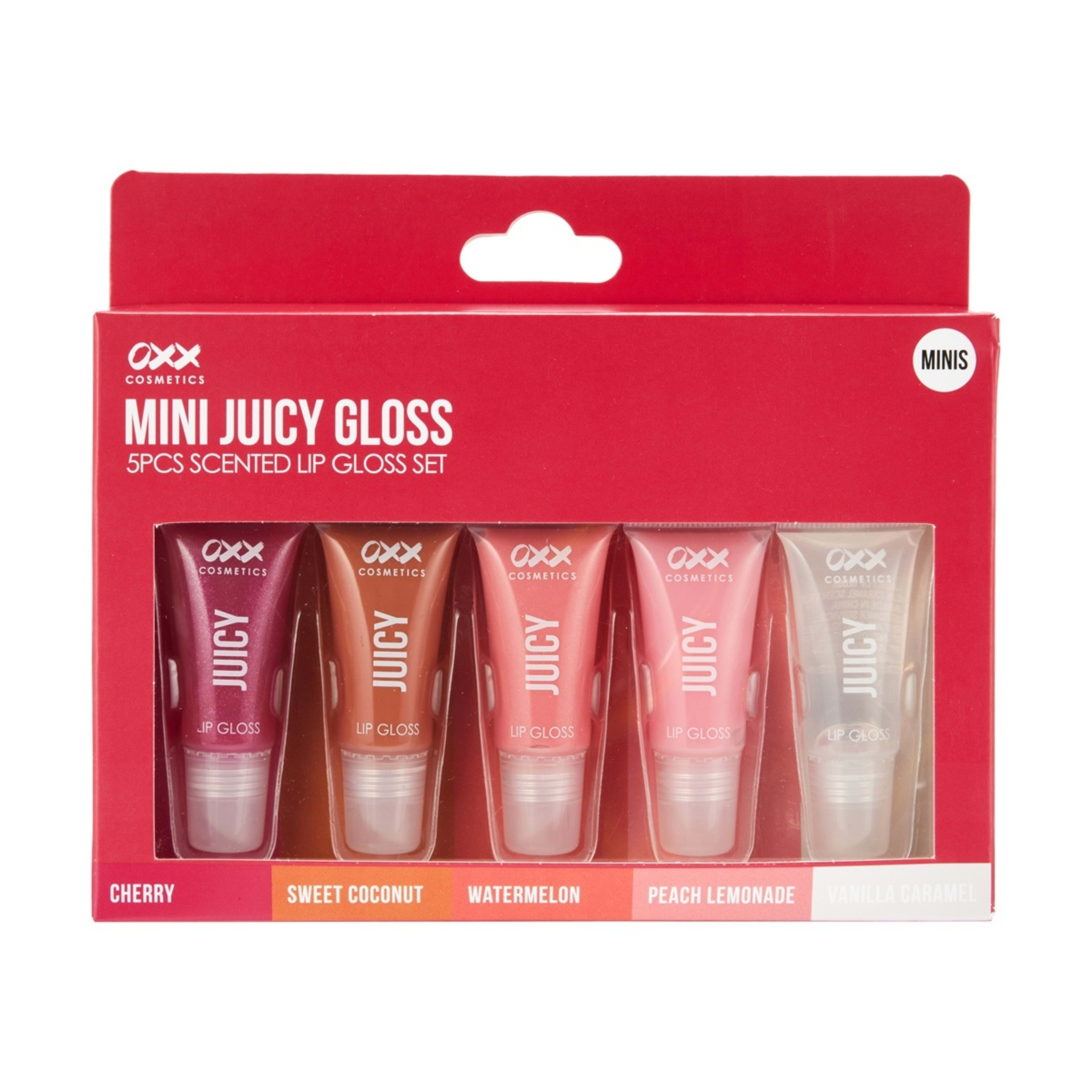 OXX Cosmetics 5 Piece Mini Juicy Scented Lip Gloss Set - Kmart