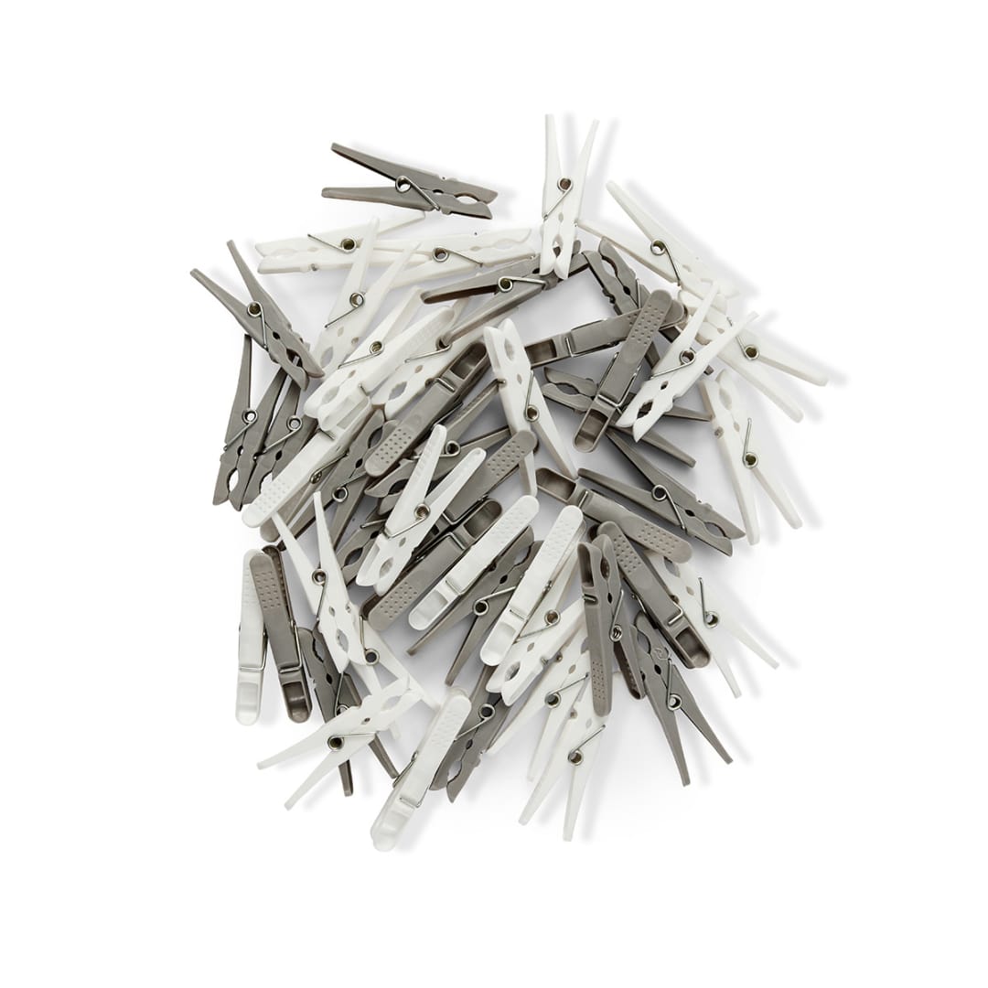48 Pack Pegs - White and Grey - Kmart