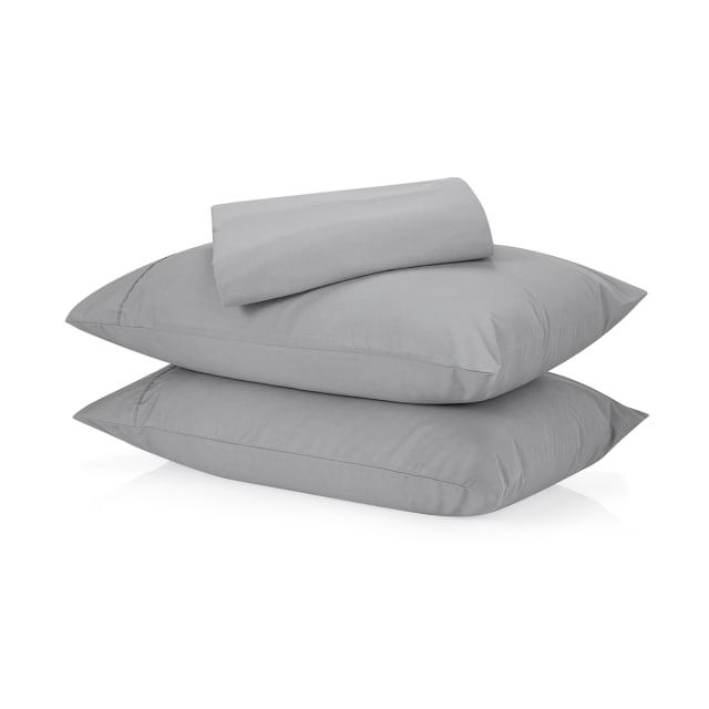 250 Thread Count Cotton Rich Sheet Set - Double Bed, Grey - Kmart