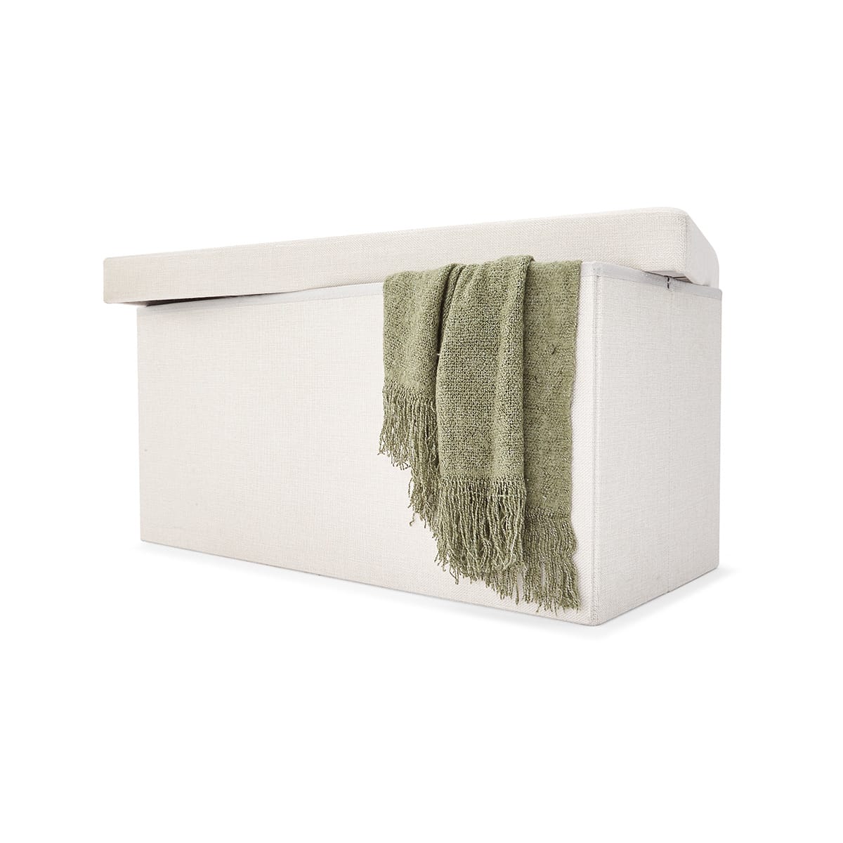 Linen Look Storage Ottoman - Beige - Kmart