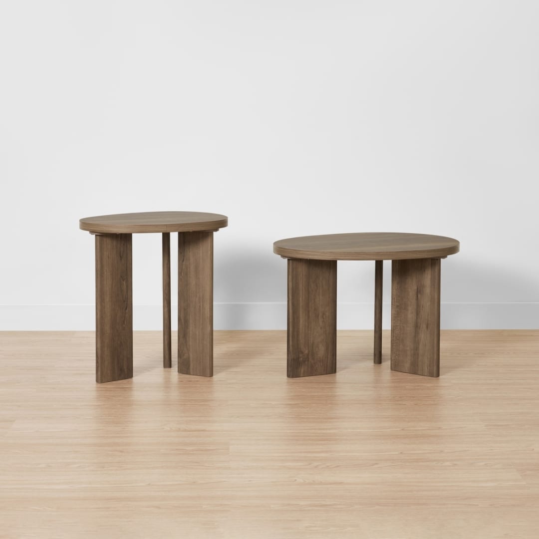 Set of 2 Walnut Side Tables - Kmart