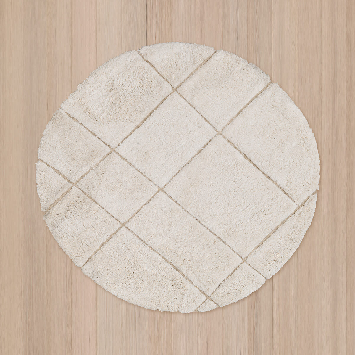 Sophia Round Rug - White - 180cm - Kmart