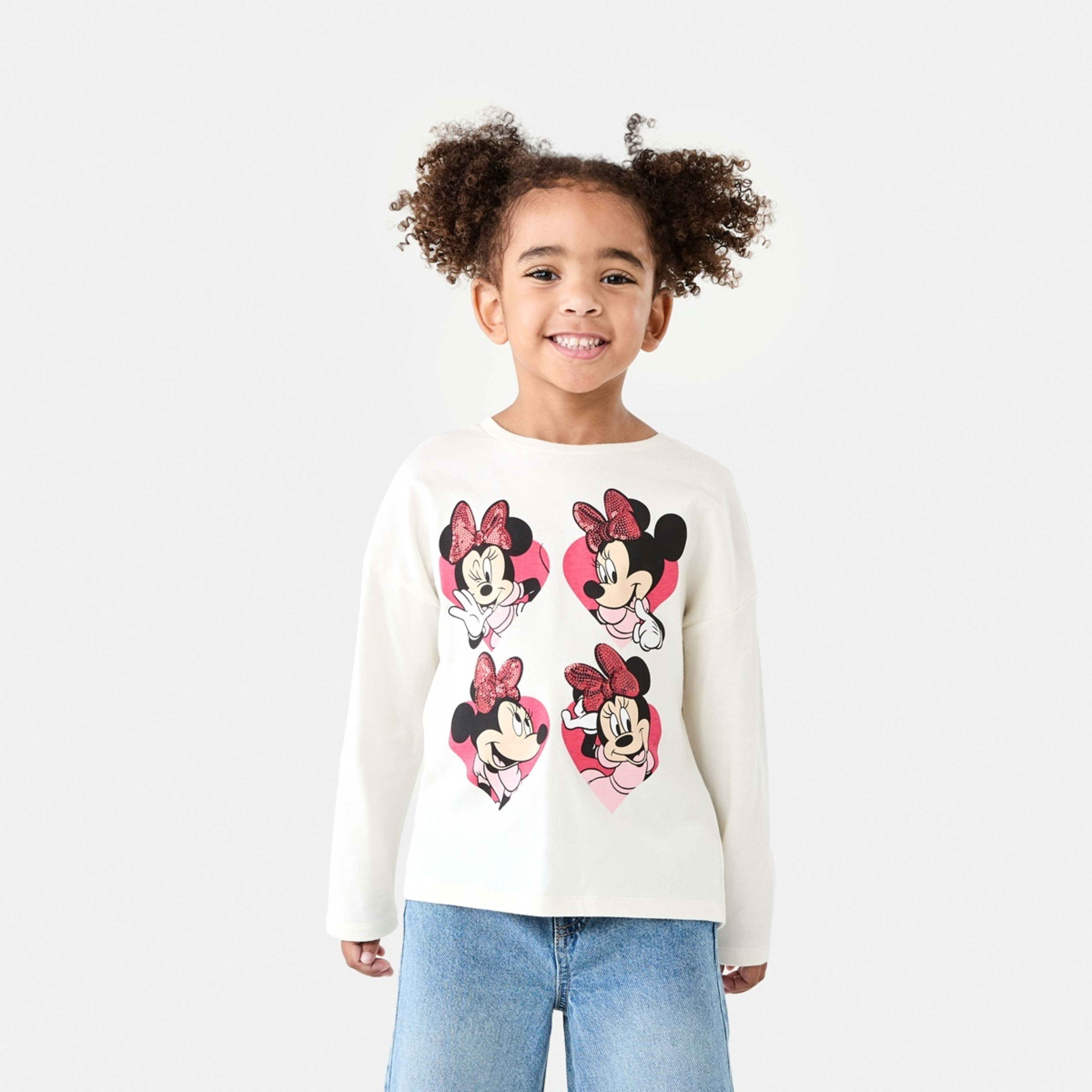 Minnie Mouse License Long Sleeve T-shirt - Kmart