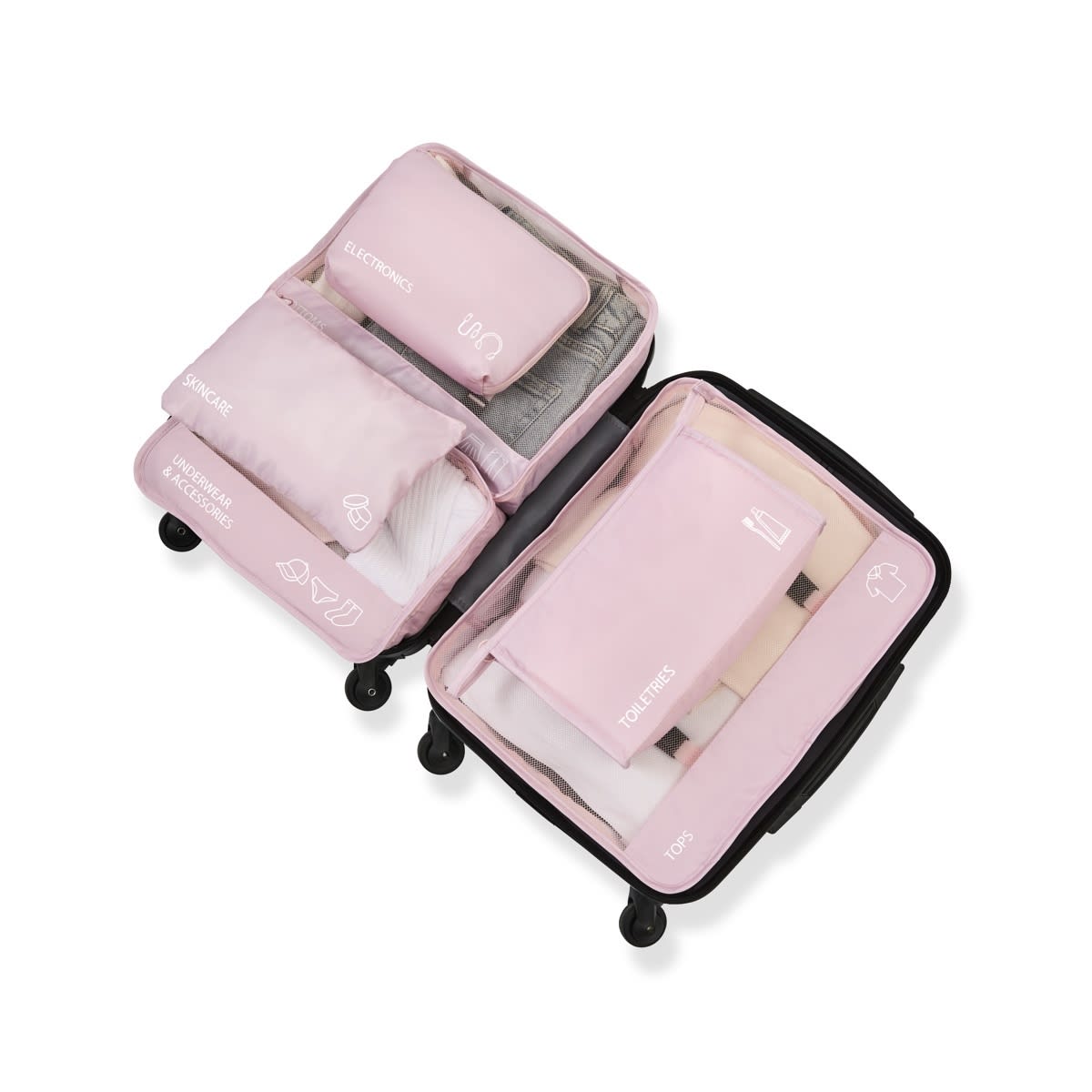 7 Piece Packing Cube - Pink - Kmart NZ