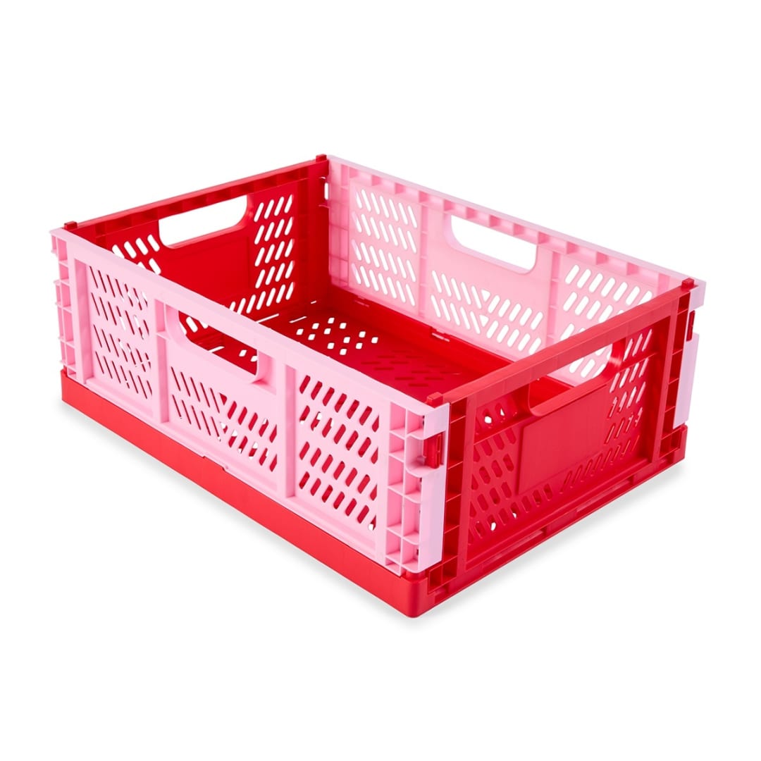 15L Collapsible Crate - Medium, Red - Kmart