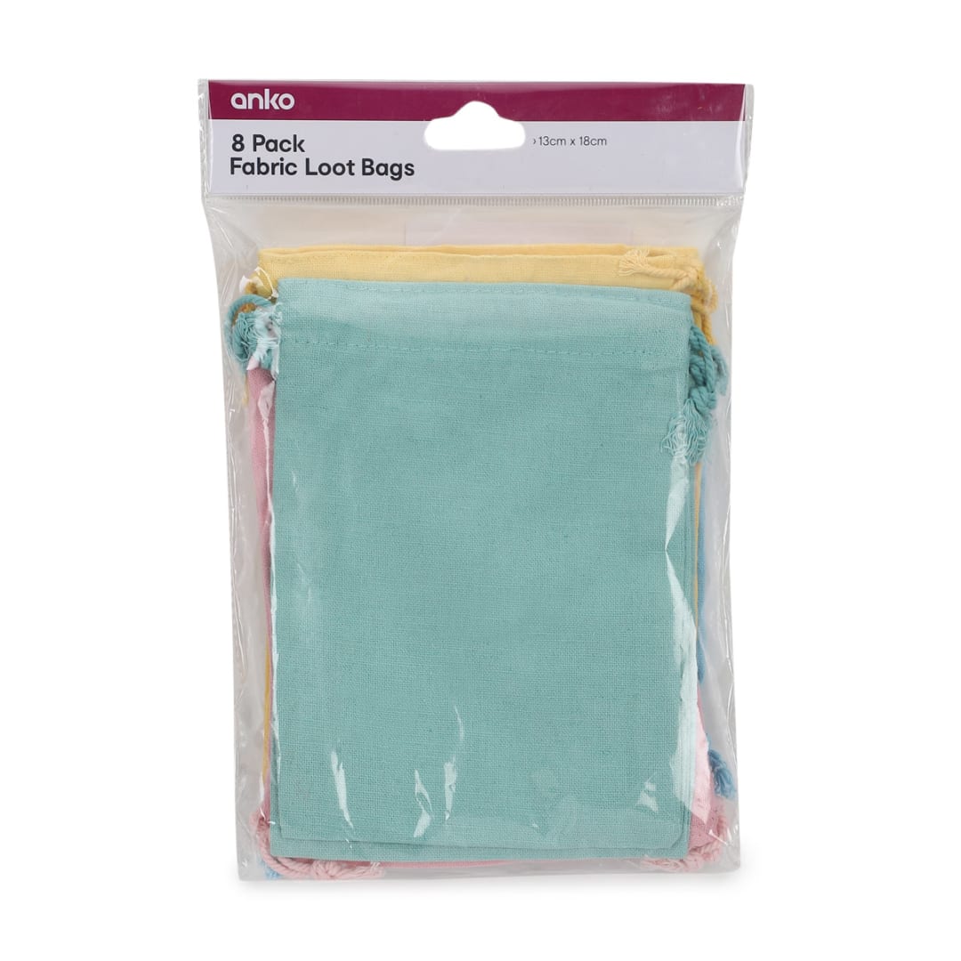 8 Pack Fabric Loot Bags - Kmart