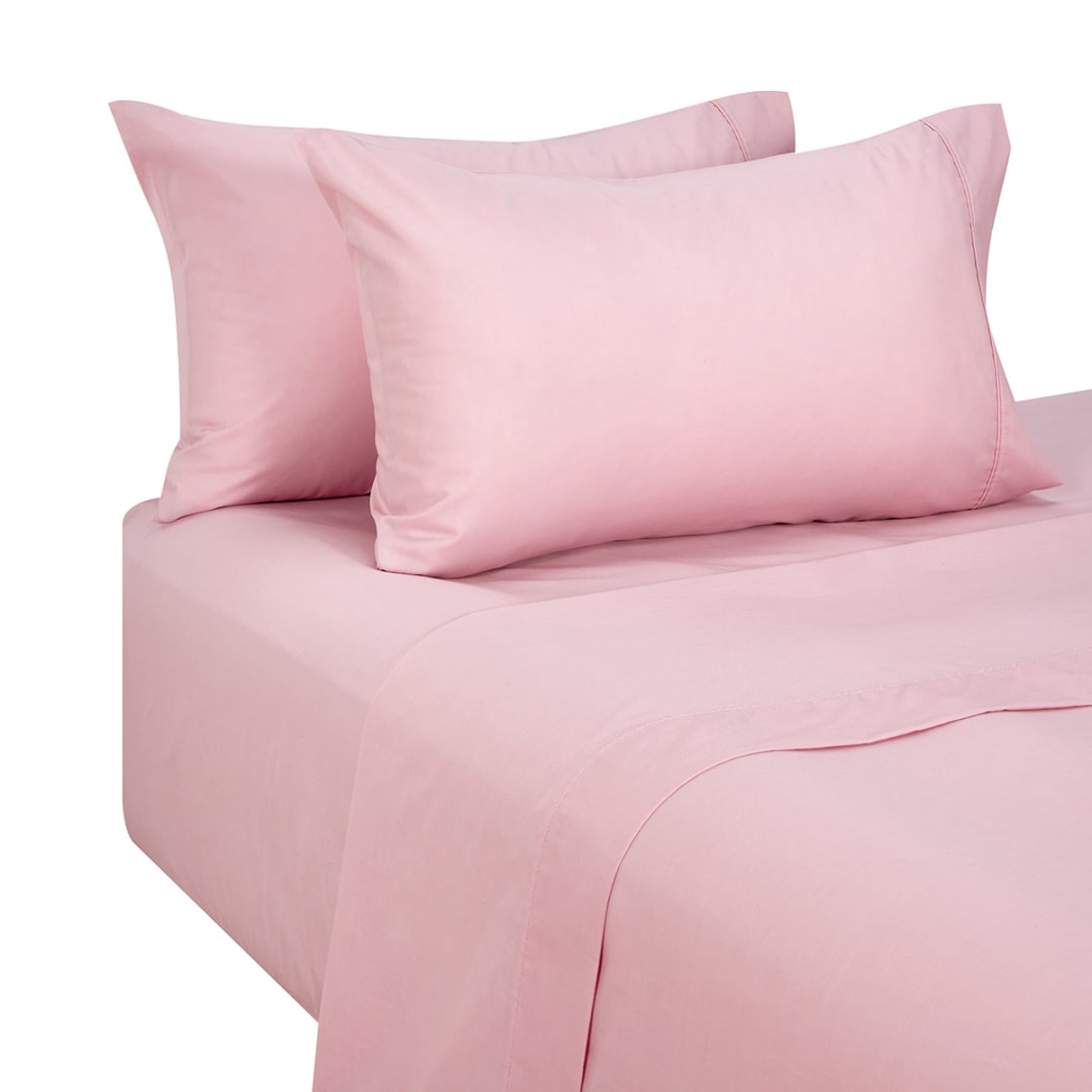 180 Thread Count Sheet Set - Double Bed, Pink - Kmart