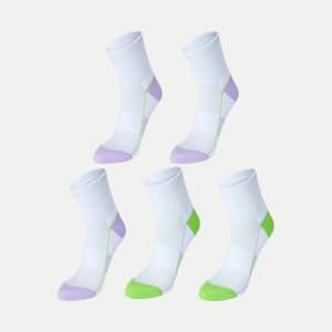 5 Pack Active Terry Quarter Crew Socks - Kmart NZ