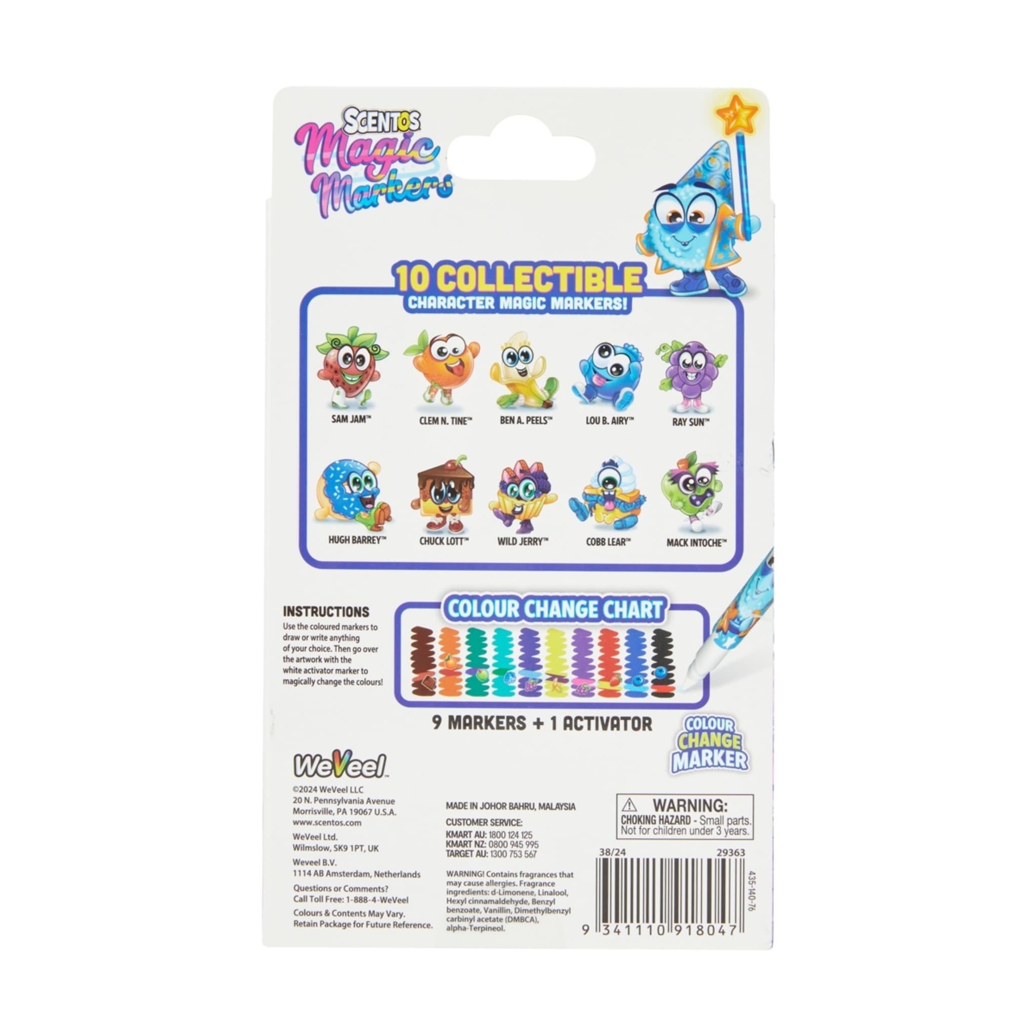 10 Pack Scentos Dual Tip Scented Magic Markers - Kmart