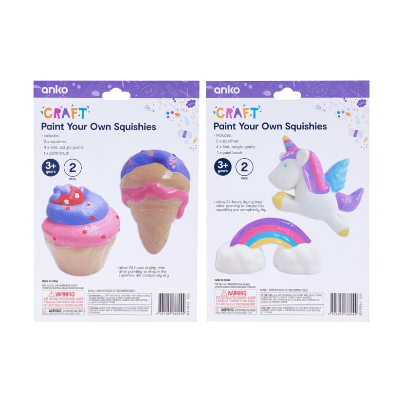 2 Pack Paint Your Own Squishies Set - Assorted - Kmart