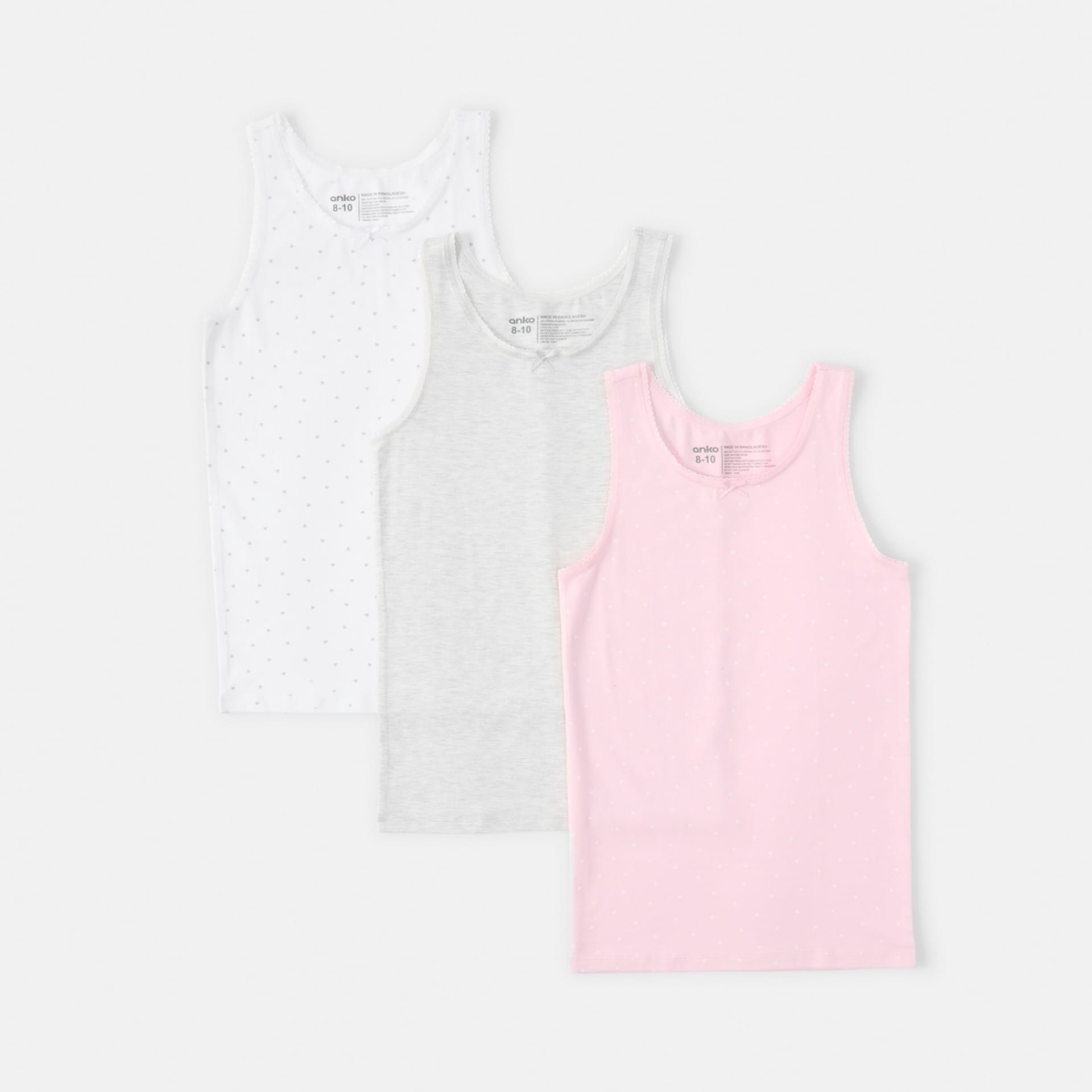 3 Pack Super Soft Singlets - Kmart