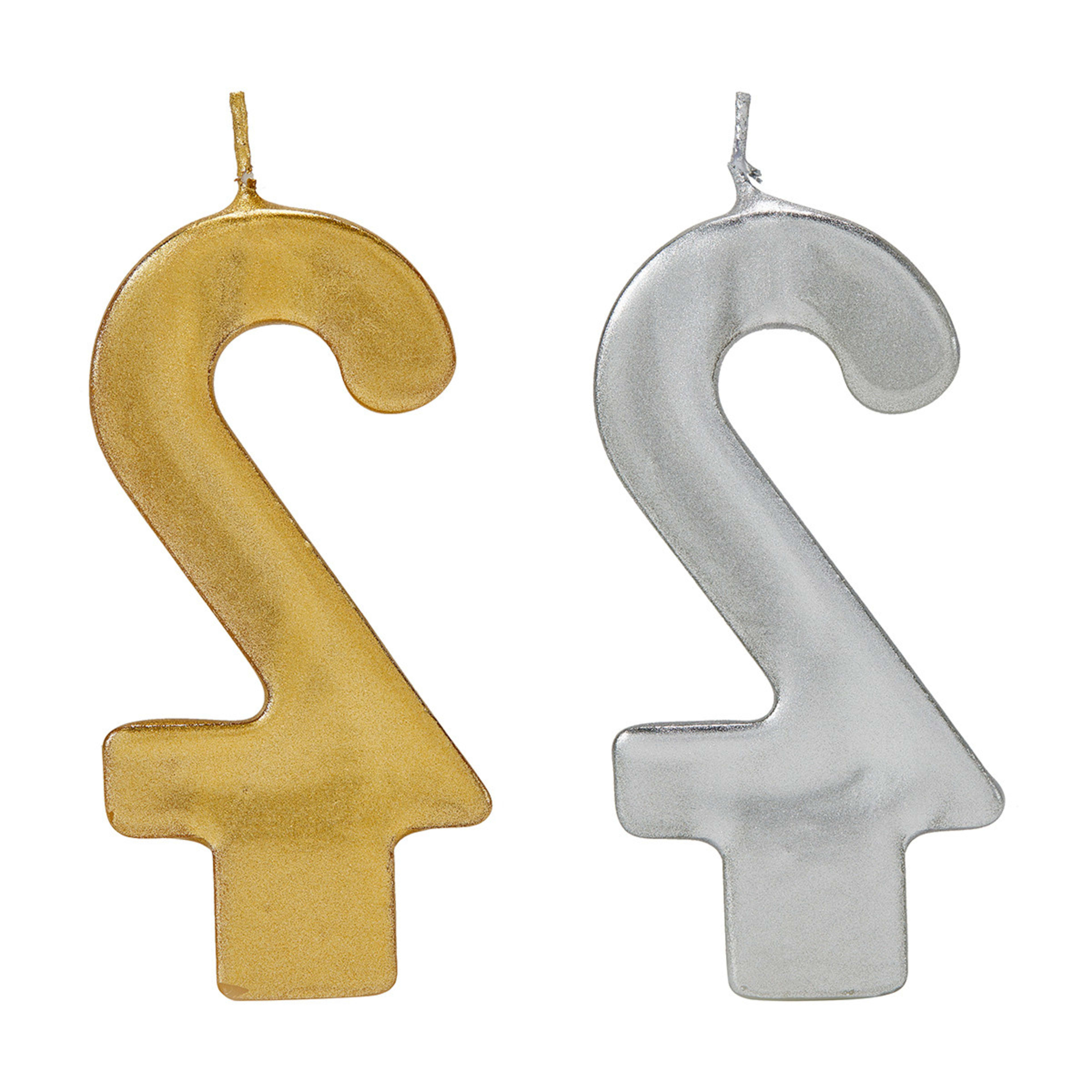 Metallic Candle Number 2 - Assorted - Kmart