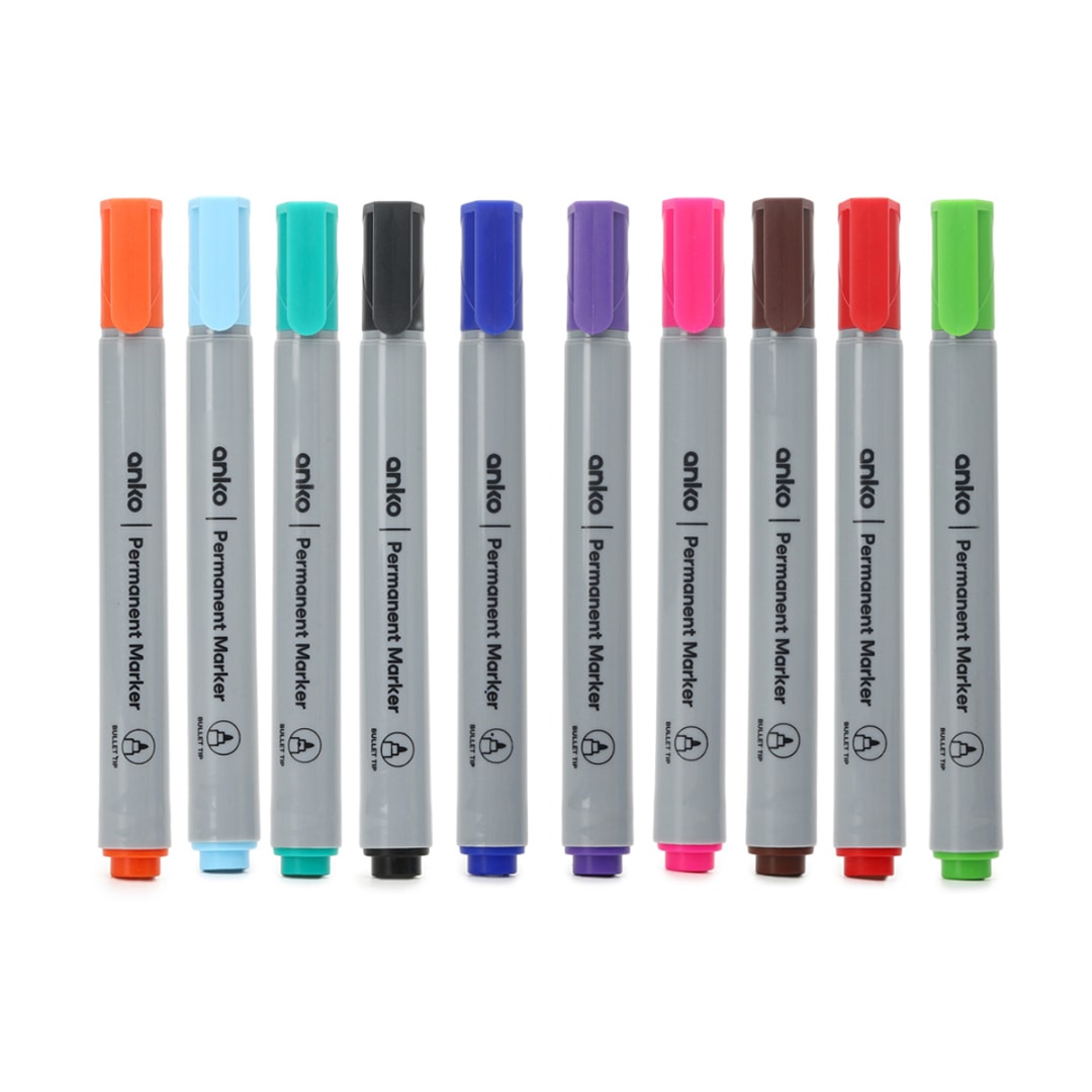 10 Pack Permanent Markers - Kmart