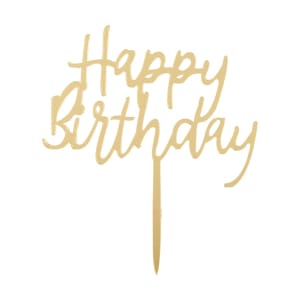Gold Look Happy Birthday Cake Topper - Kmart