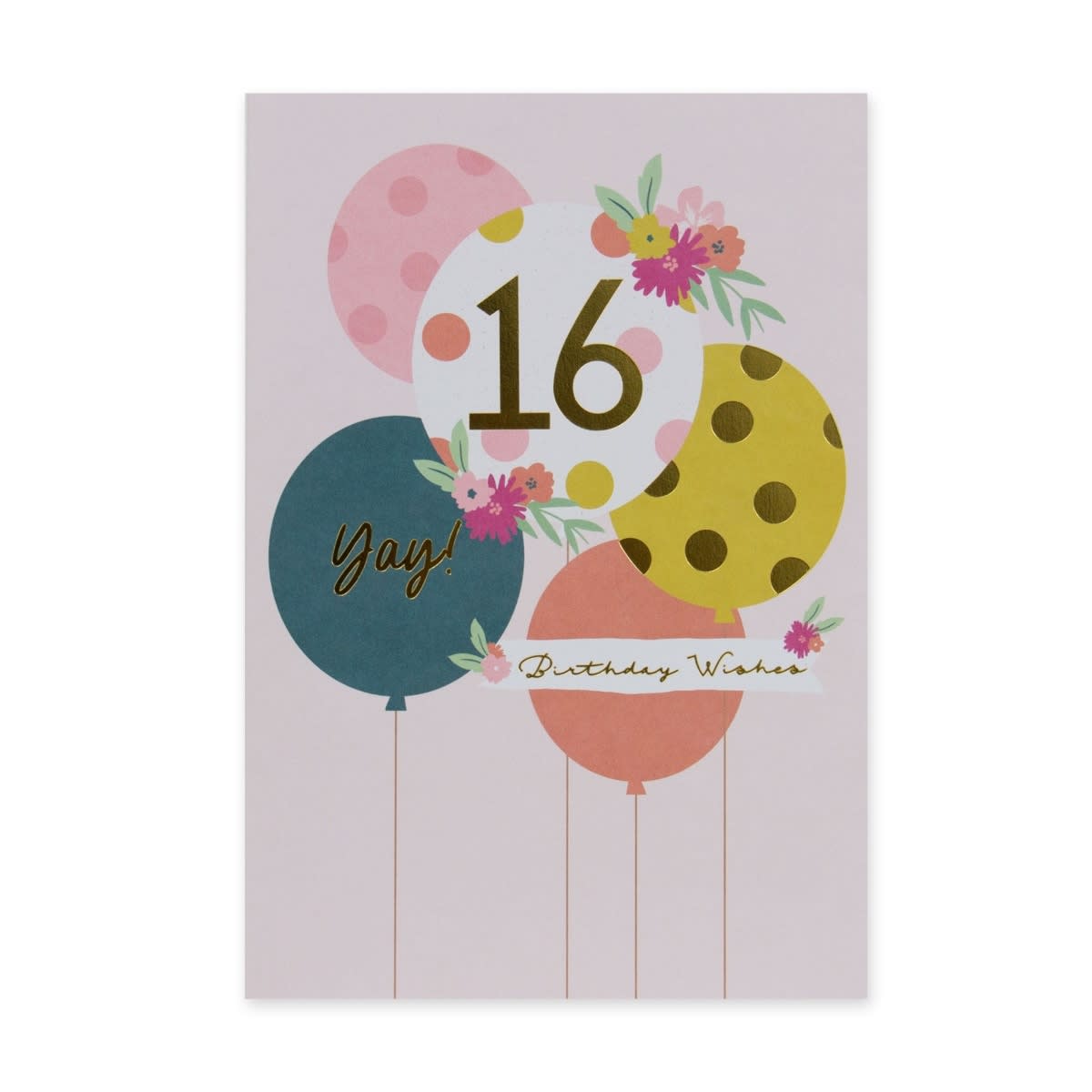 Connections from Hallmark 16th Birthday Card - Chic Balloons & Florals ...