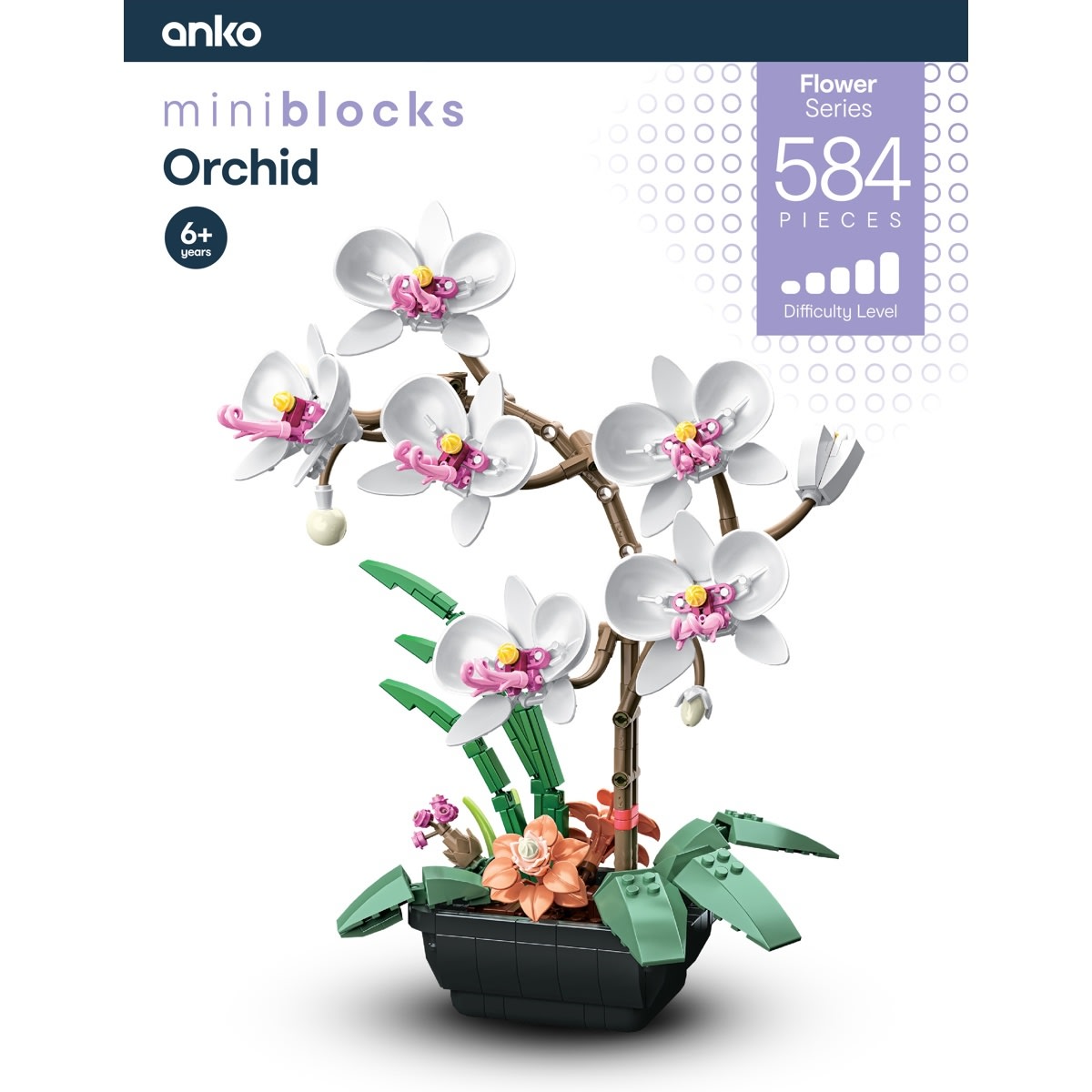 584 Piece Mini Blocks Flower Series: Orchid Playset - Kmart