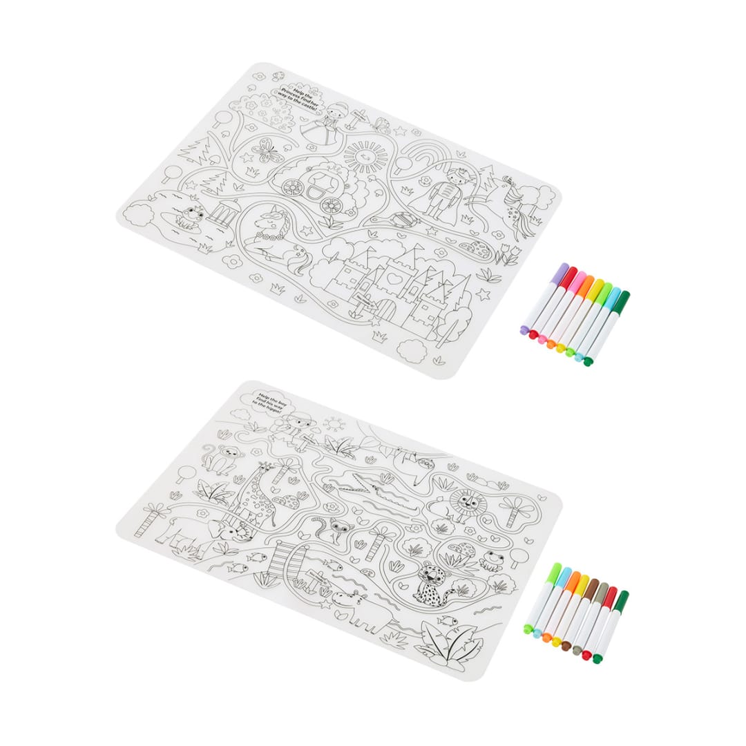 9 Pack Colour in Washable Silicone Placemat - Assorted - Kmart