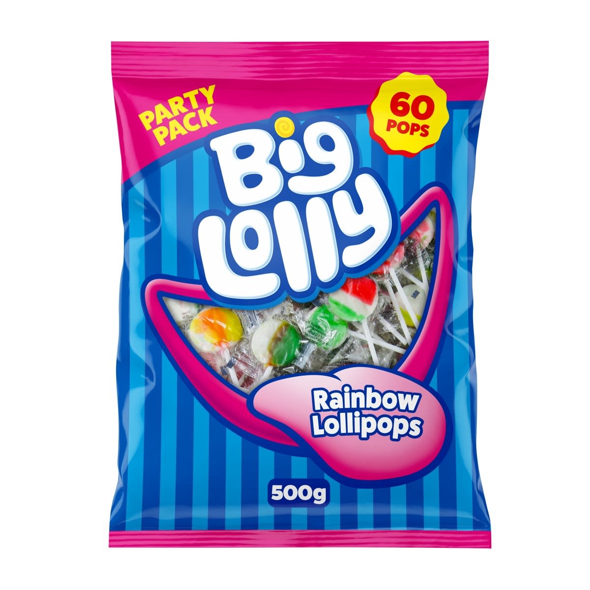 60 Pack Big Lolly Party Pops 500g - Kmart