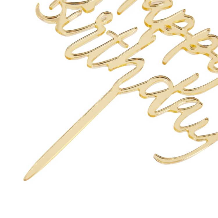 Gold Look Happy Birthday Cake Topper - Kmart