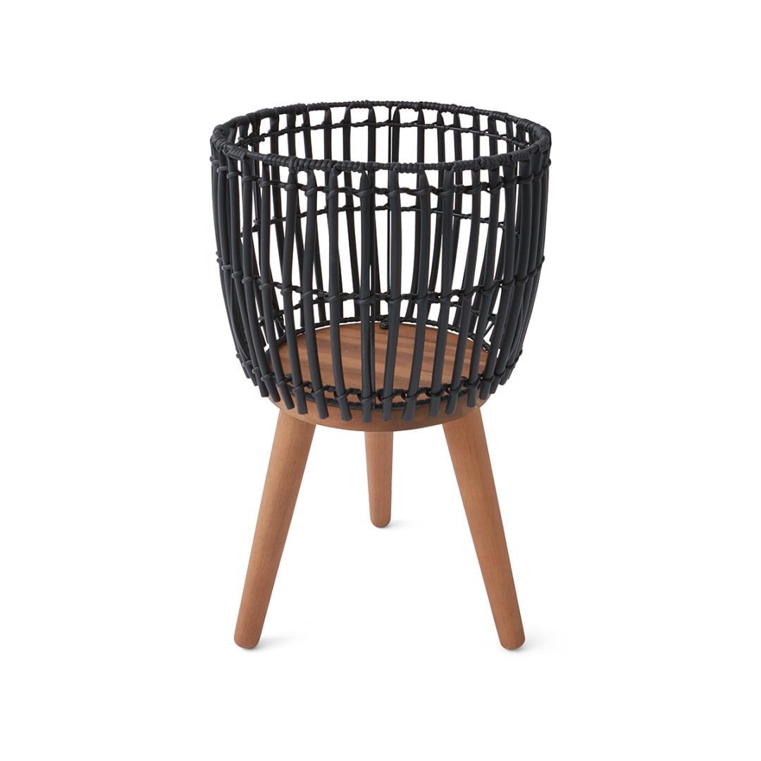 Woven Black Pot Stand - Kmart