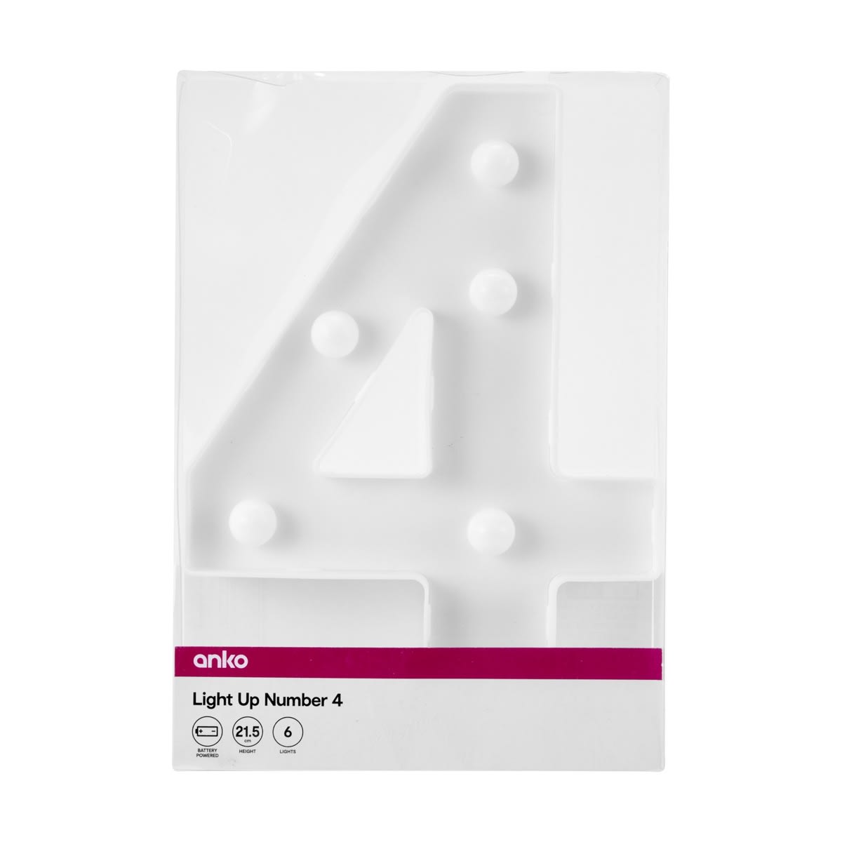 Light Up Number - 4 - Kmart