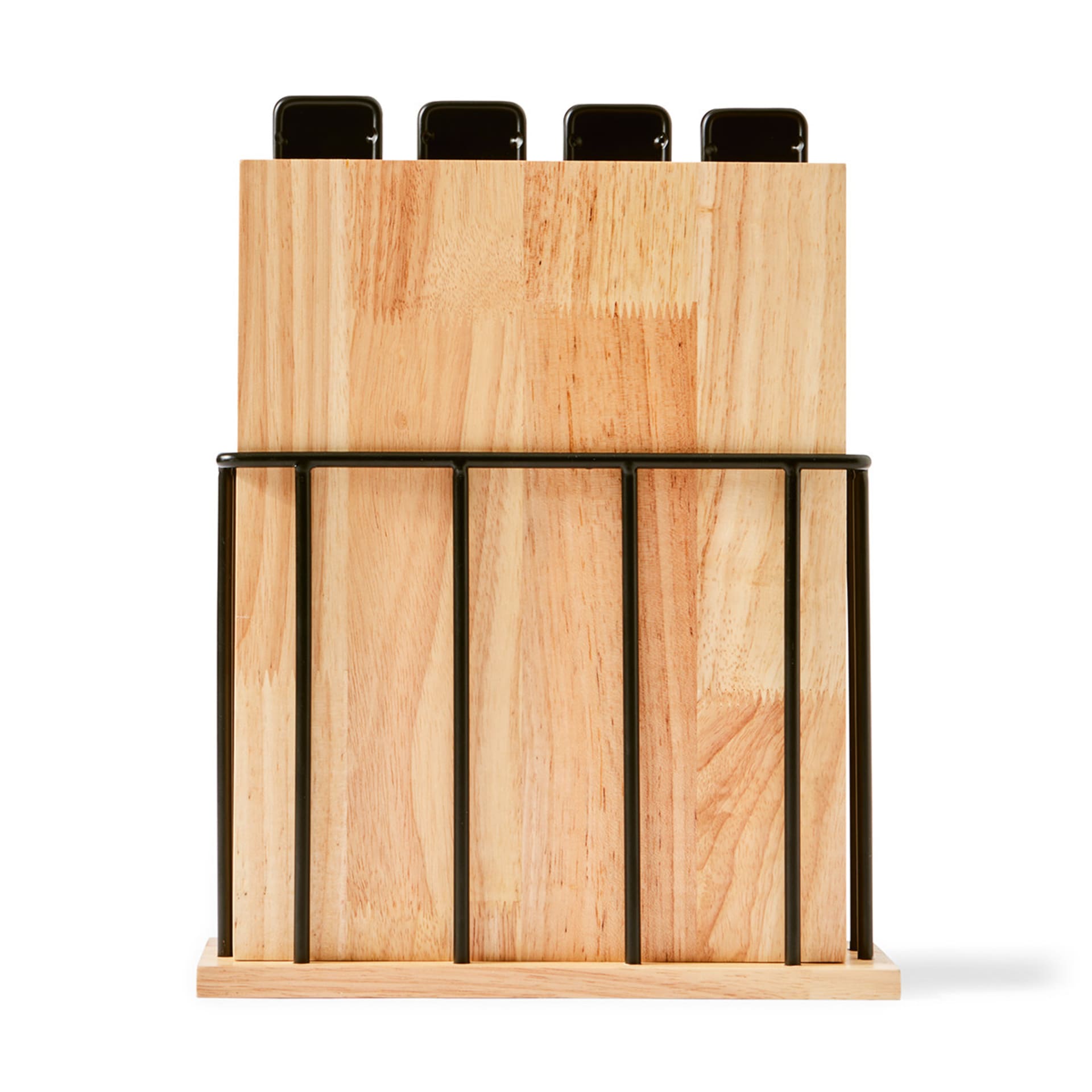 Set of 4 Wood Cutting Boards with Stand - Kmart
