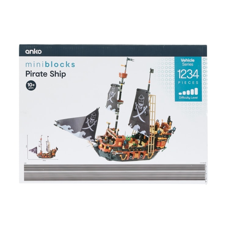 1234 Piece Mini Blocks Vehicle Series: Pirate Ship - Kmart