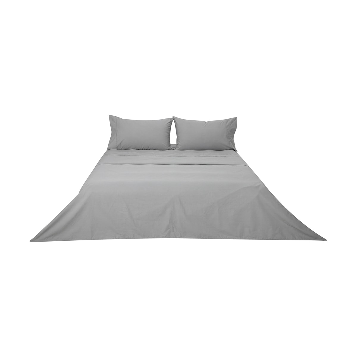 250 Thread Count Cotton Rich Sheet Set - Double Bed, Grey - Kmart