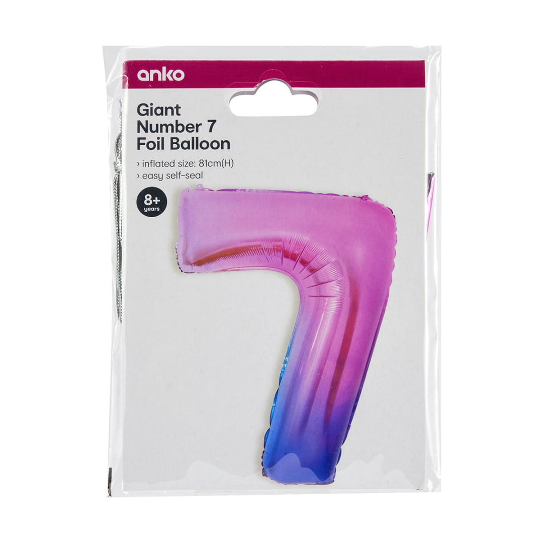 Giant Number 7 Foil Balloon - Kmart