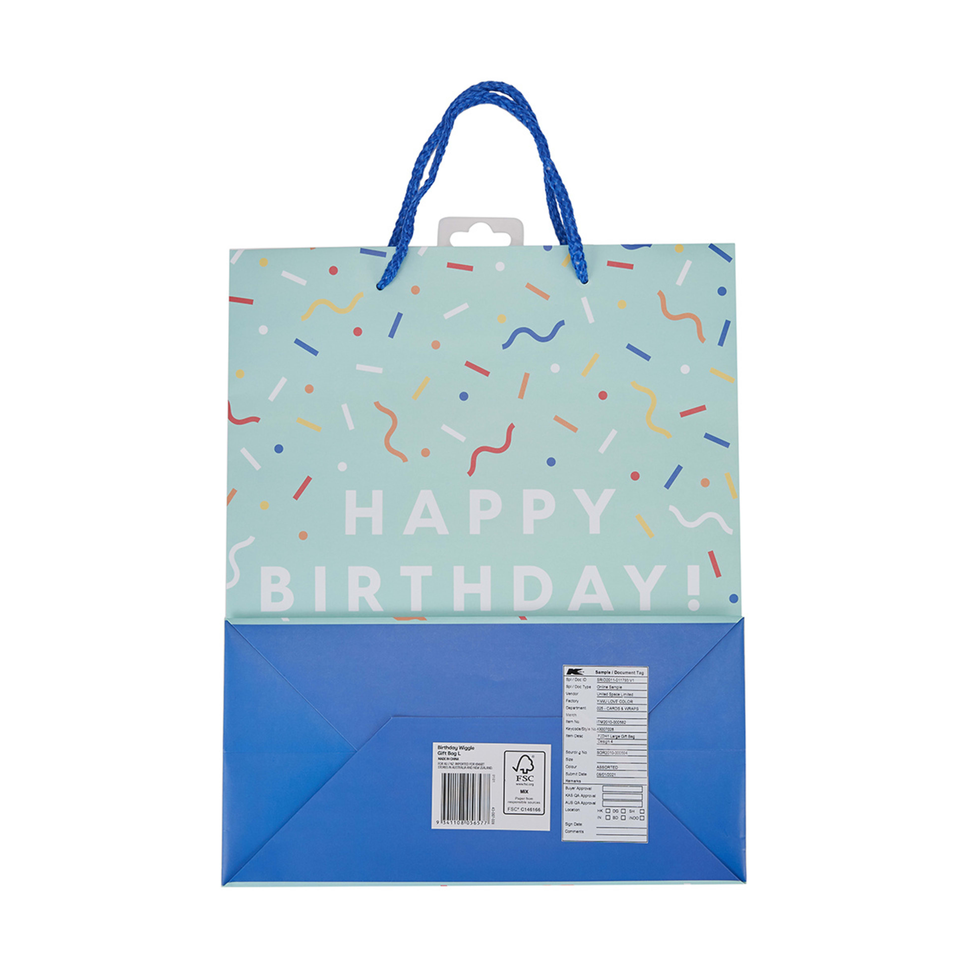 Birthday Wiggle Gift Bag - Large - Kmart