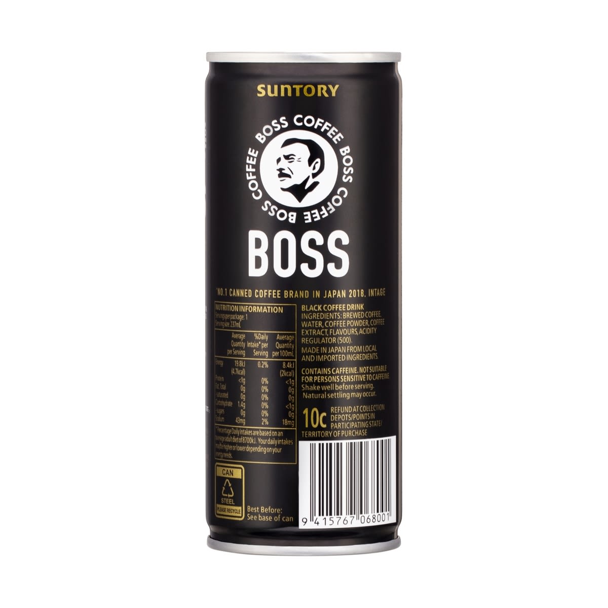 Suntory Boss Coffee Iced Long Black 237ml - Kmart NZ