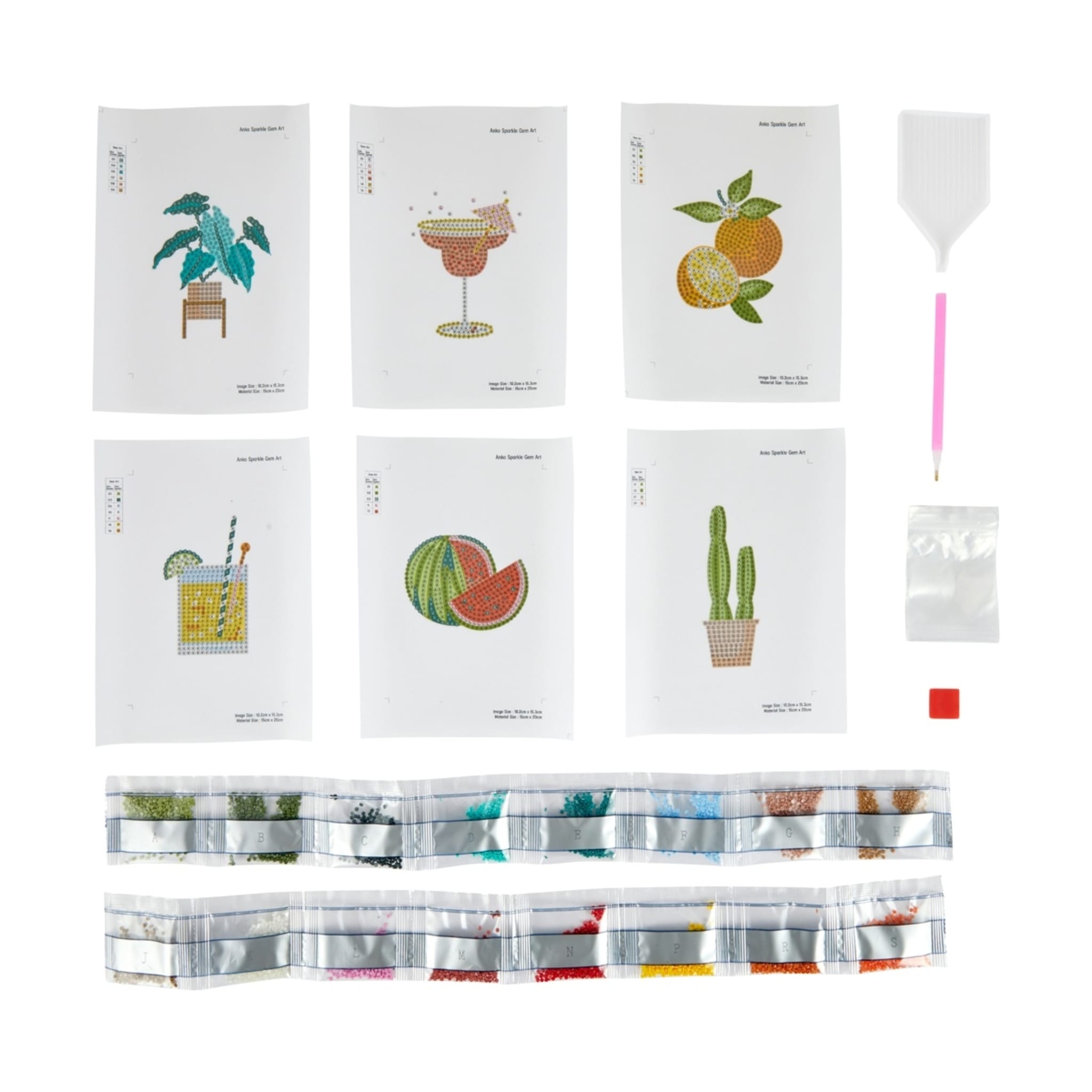 6 Piece Mini Sparkle Gem Art - Novelty Food - Kmart