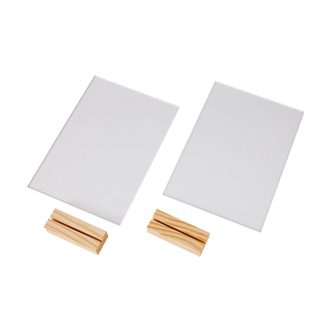 2 Pack A5 Acrylic Signs with Wooden Bases - Kmart