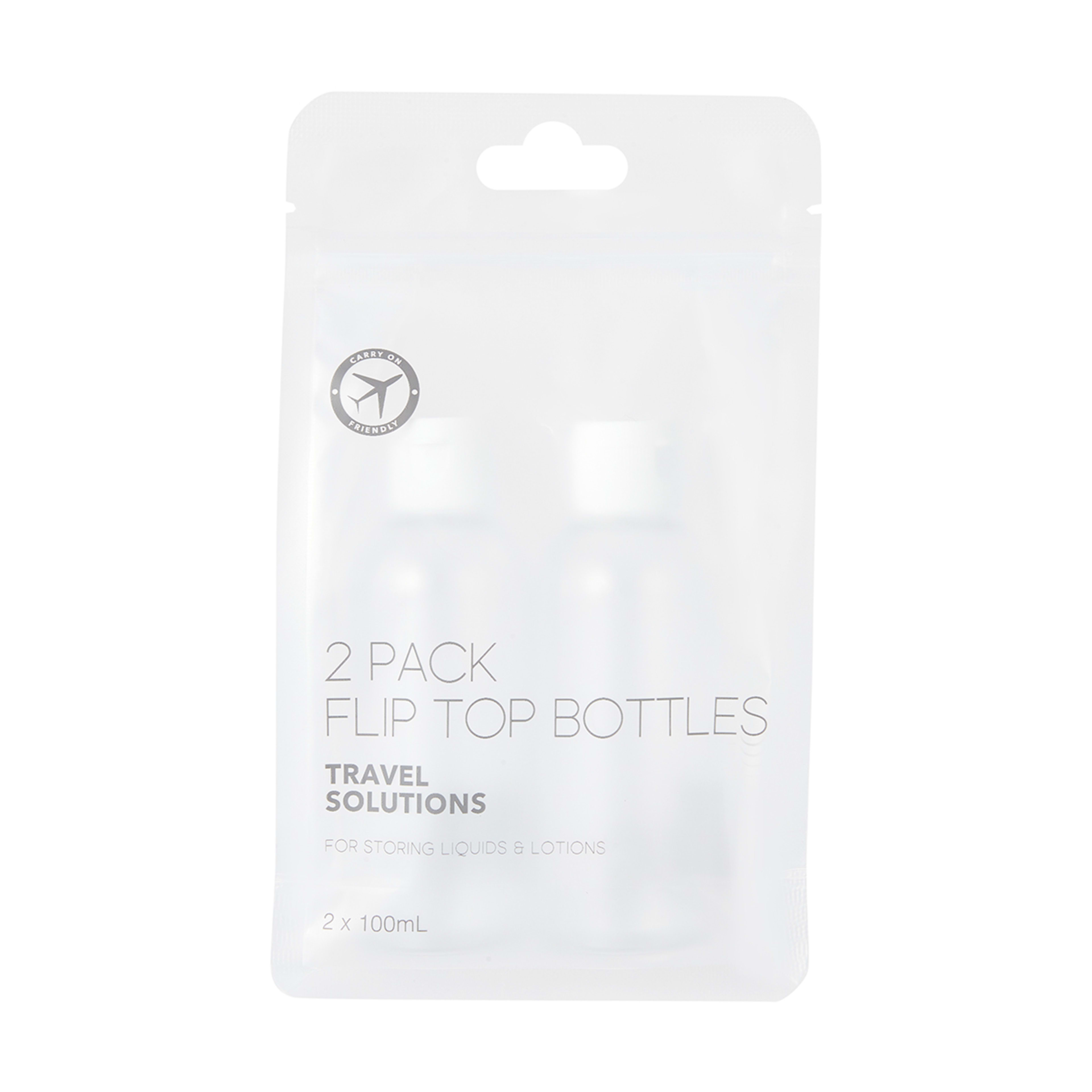 2 Pack Travel Solutions Flip Top Bottles - Kmart
