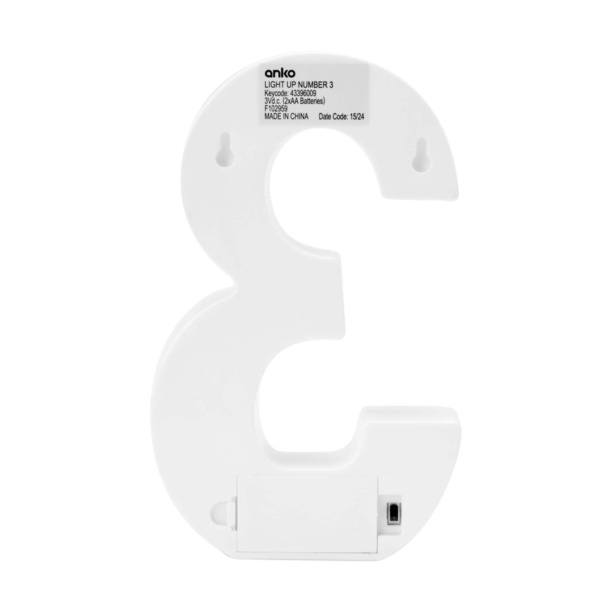 Light Up Number - 3 - Kmart