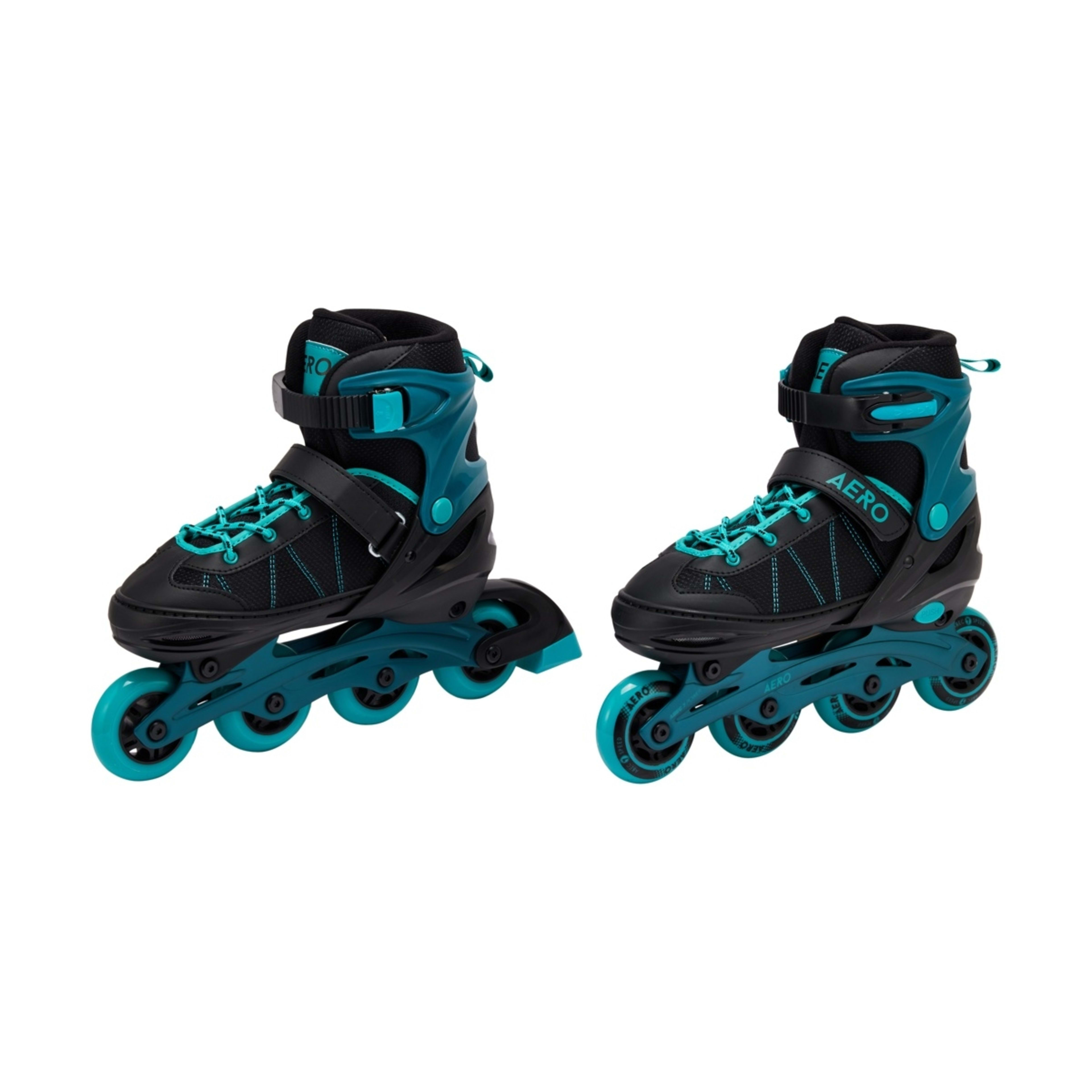 Inline Skates - Black and Teal, Size 5 to 7 - Kmart