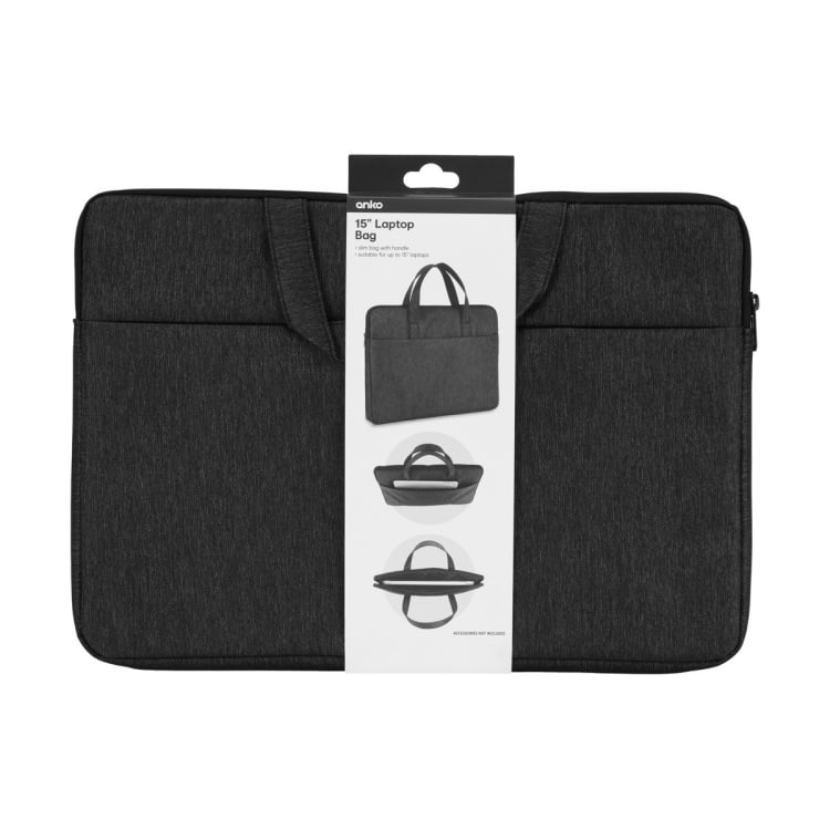 15in. Laptop Bag - Black - Kmart