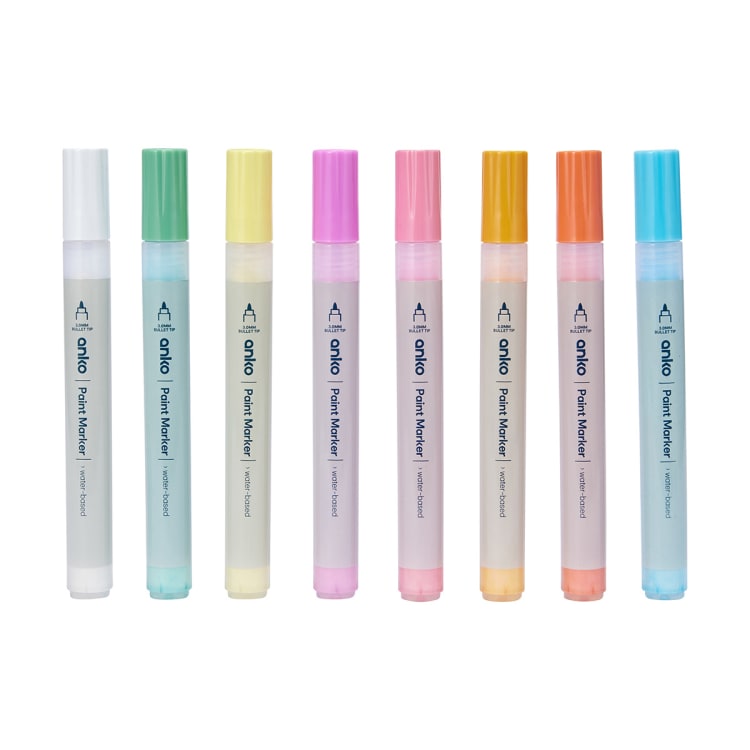 8 Pack Acrylic Paint Markers - Pastel - Kmart