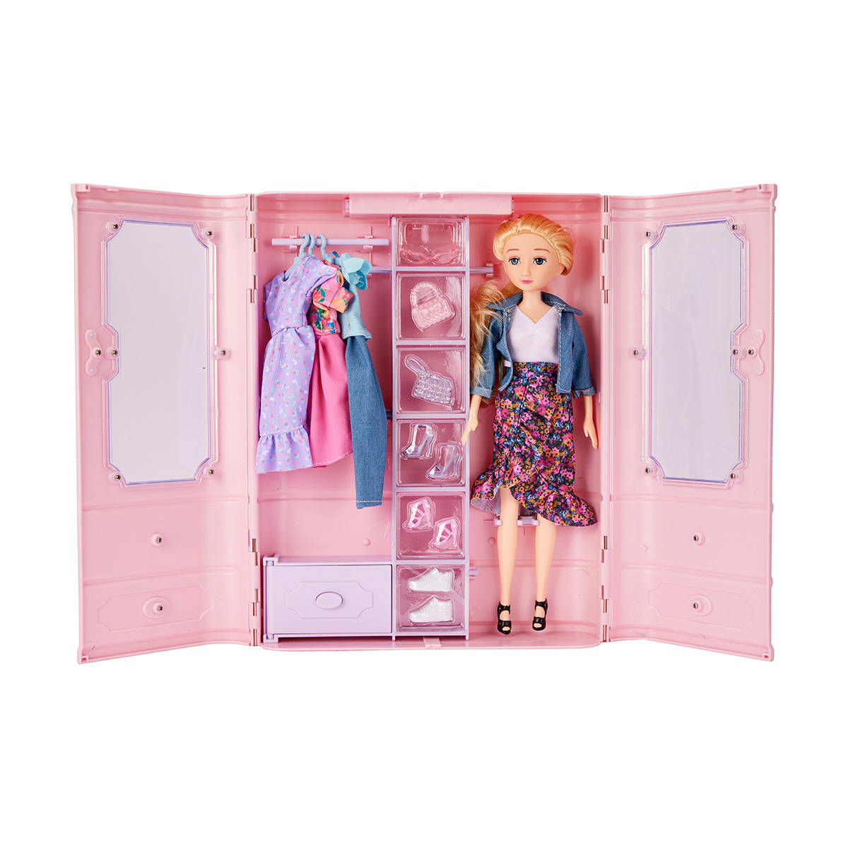 11 Piece Doll and Wardrobe Set - Kmart