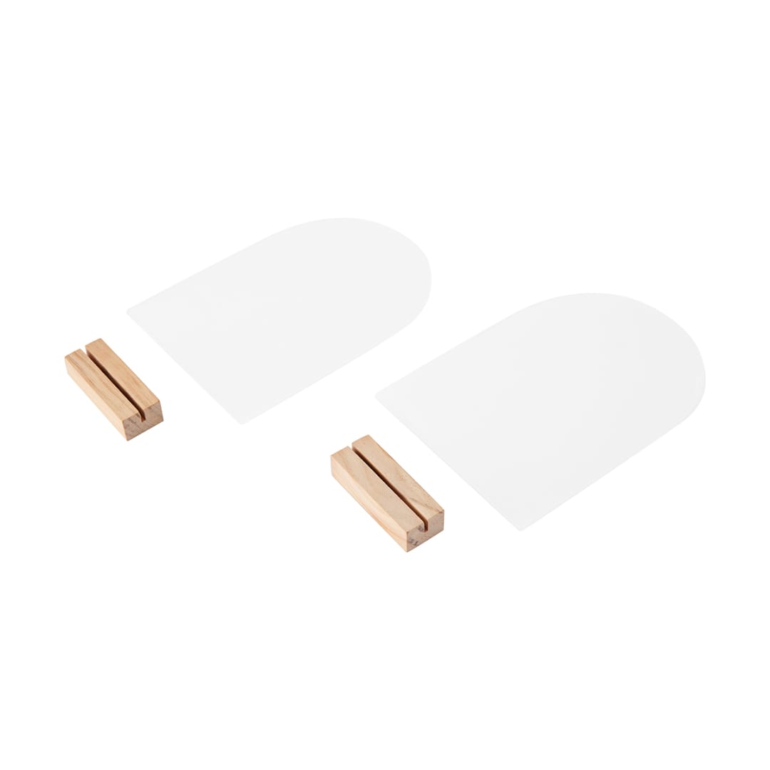 2 Pack A5 Acrylic Signs with Wooden Bases - Kmart