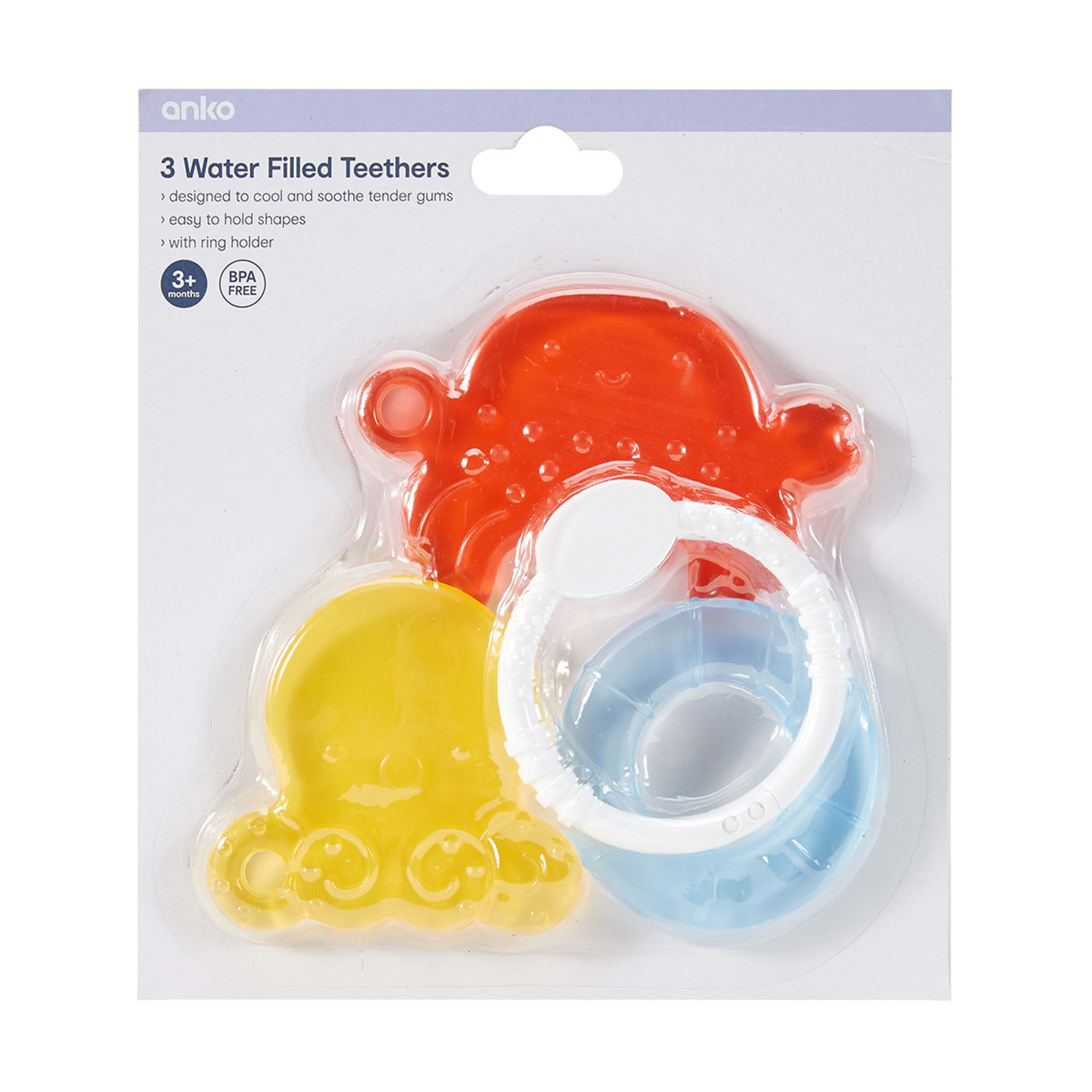 3 Pack Water Filled Teethers - Kmart