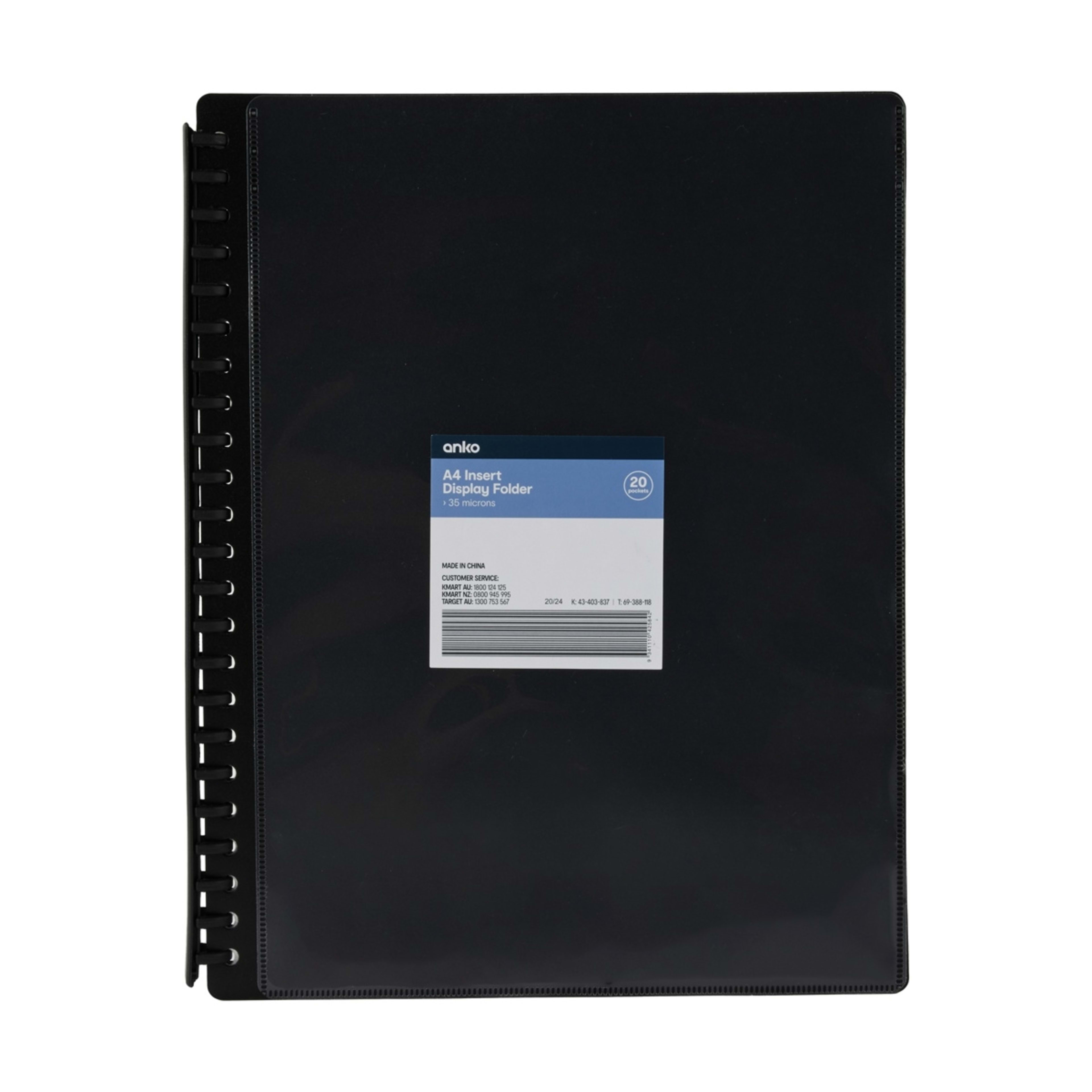 A4 Insert Display Folder - Black - Kmart
