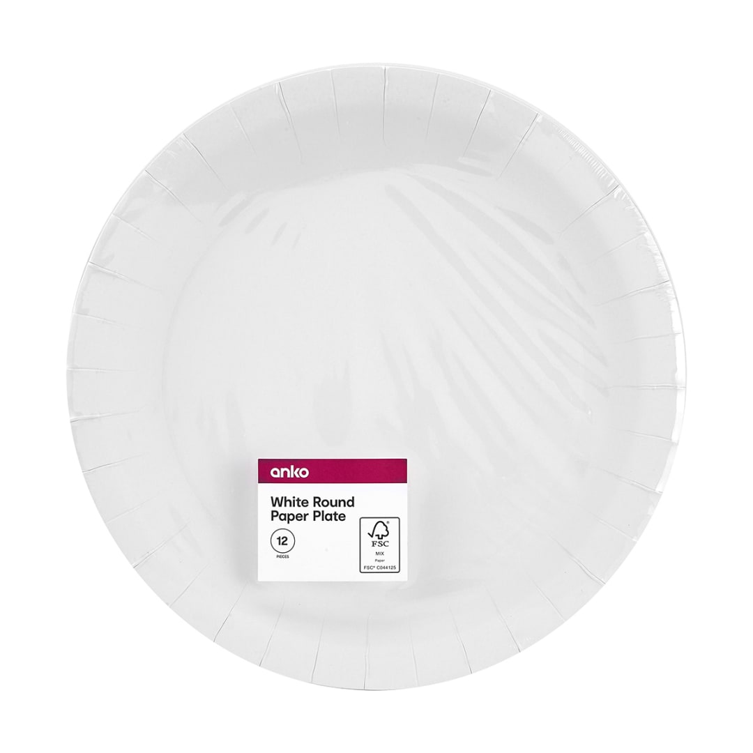 12 Pack White Paper Plates - Kmart