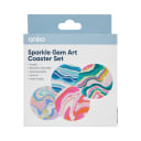 4 Pack Sparkle Gem Art Coaster Set - Marble - Kmart