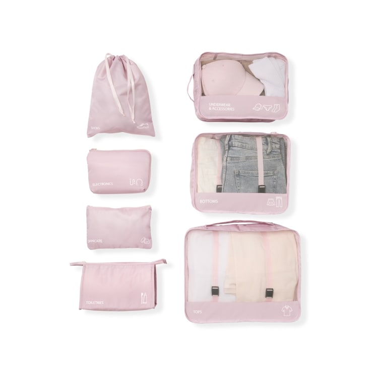 7 Piece Packing Cube - Pink - Kmart NZ