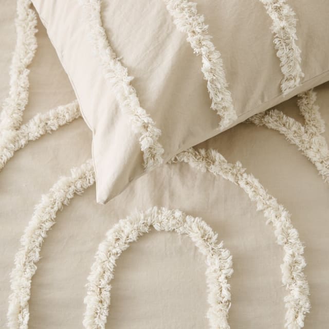 Avery Cotton Quilt Cover Set - King Bed, Beige - Kmart