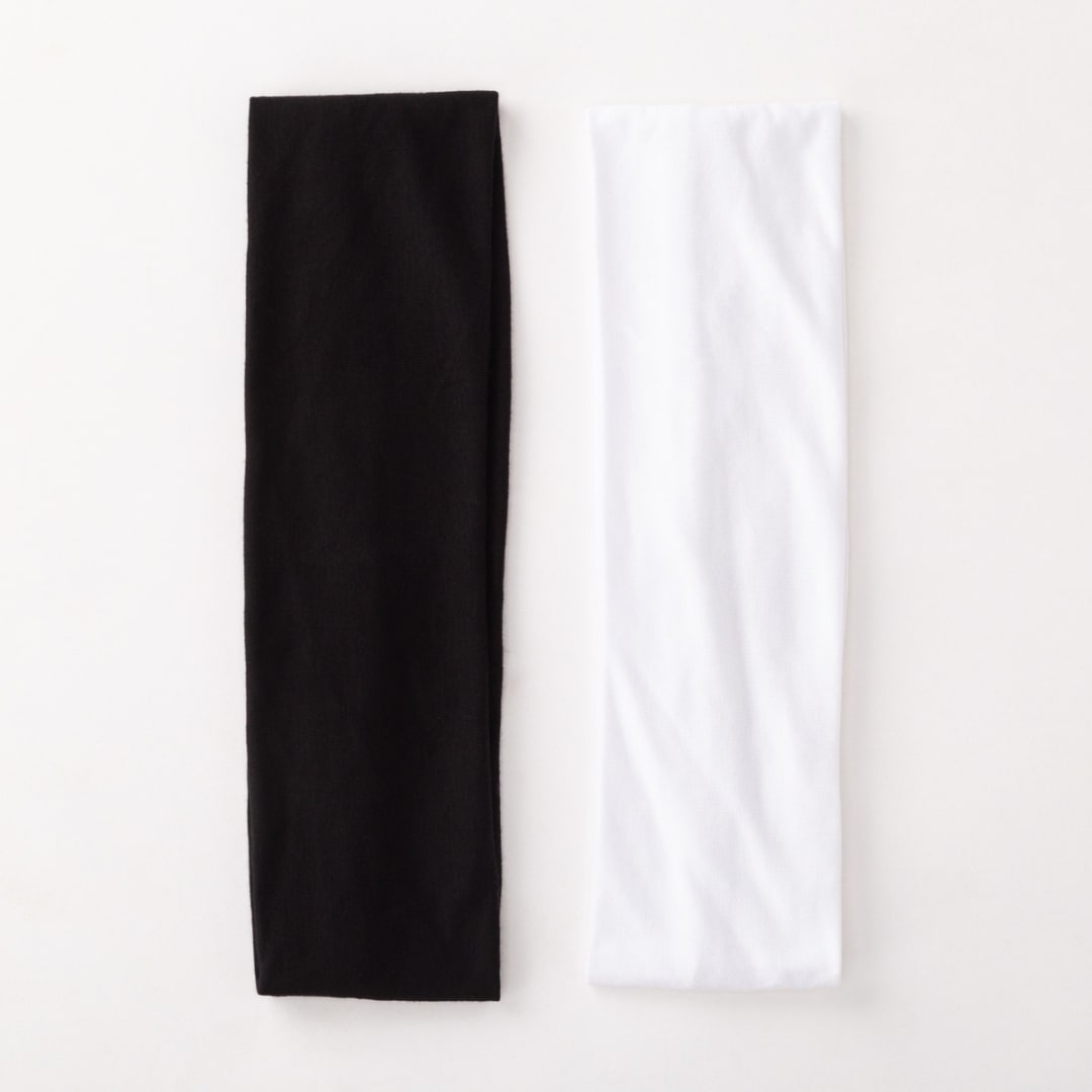 2 Pack Stretch Wide Headband - Black and White - Kmart
